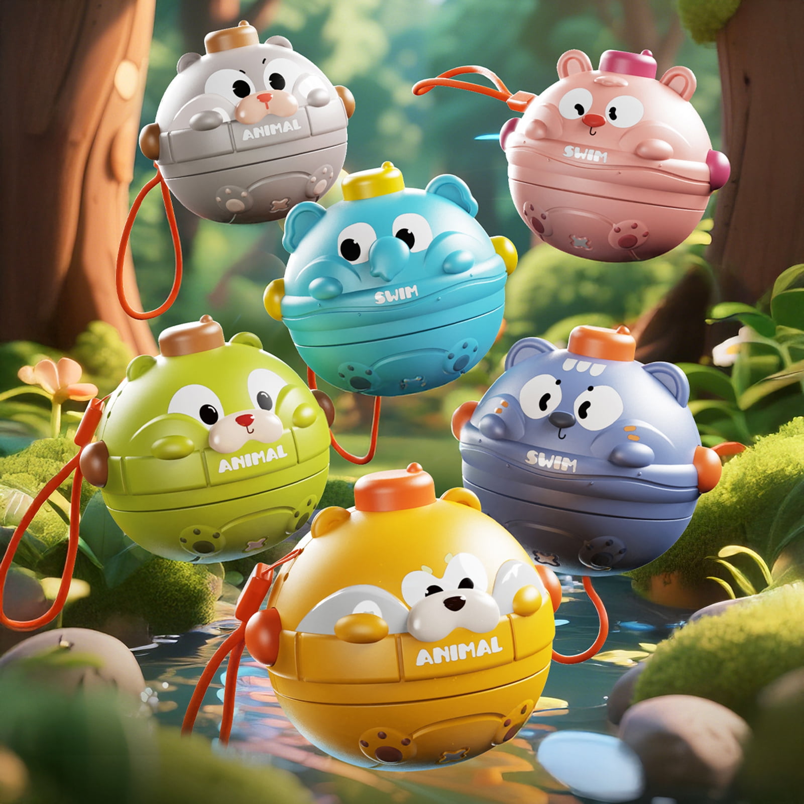 tasrioml Cartoon Animal Spinning Top Toy Kids Press Launching Spinner ...