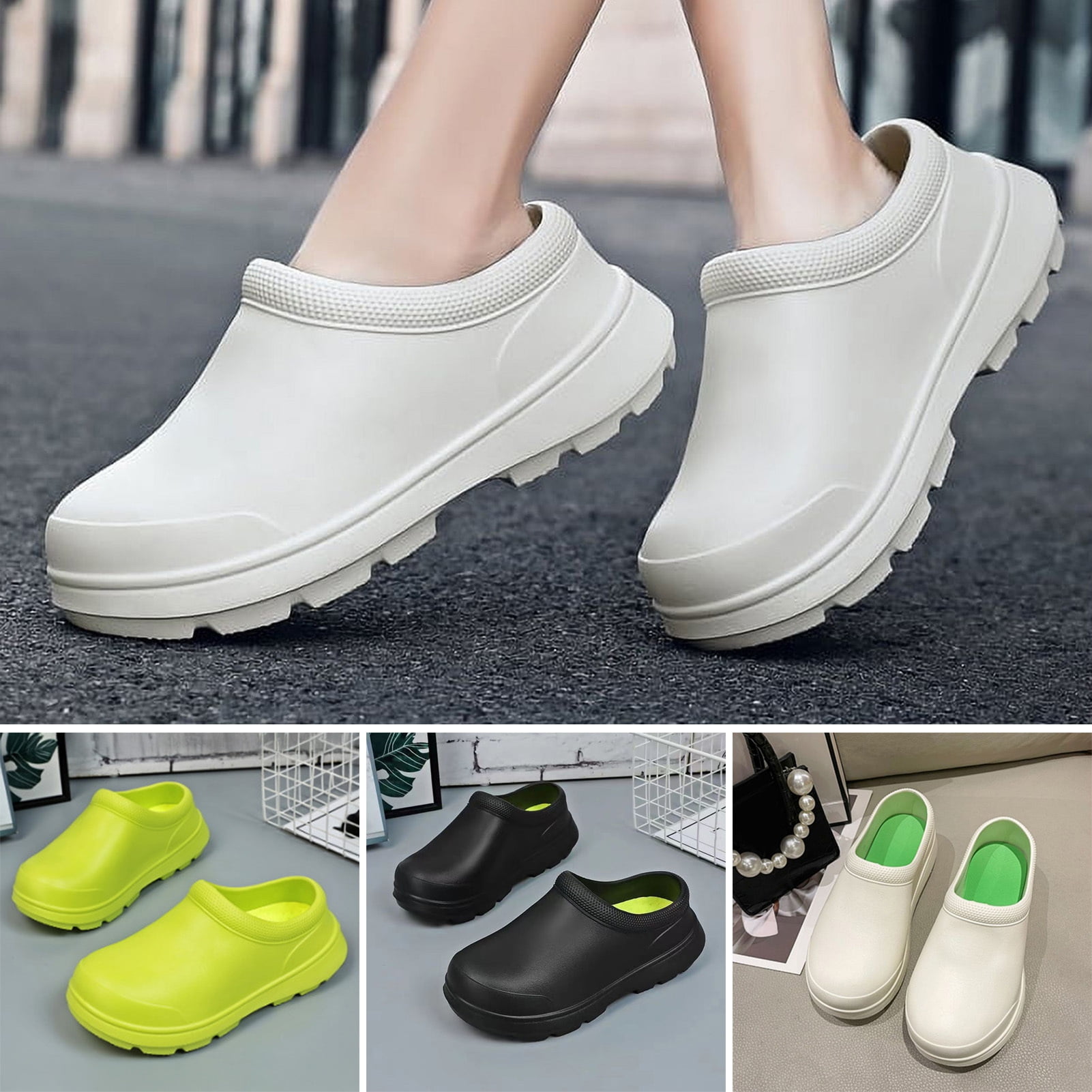 tasrioml Chef Work Shoes Non Slip Waterproof Kitchen Shoes Oil ...