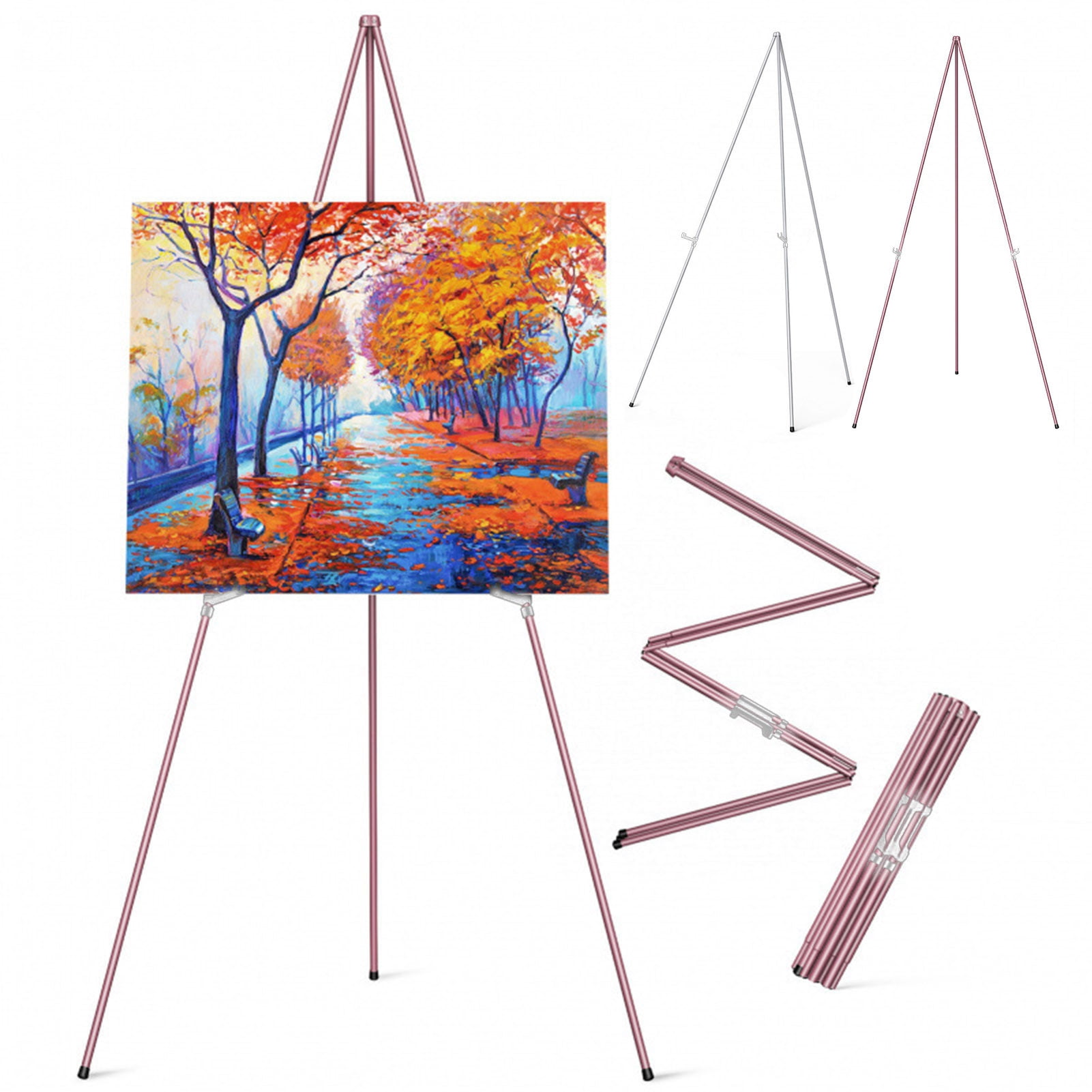 tasrioml Easel Display Stand Collapsible Portable Metal Tripod Art ...
