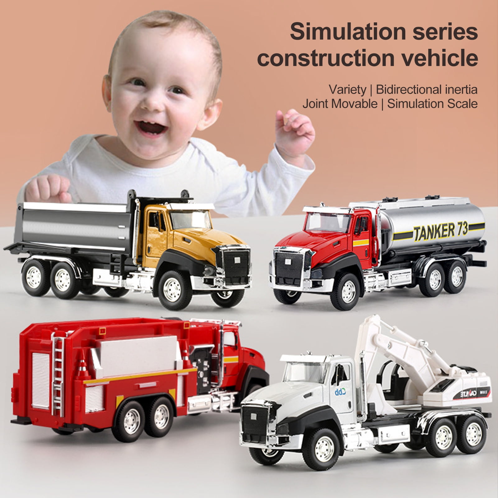 tasrioml Fighting Truck Toy Kids Pull-Back Collectible Car Model ABS ...