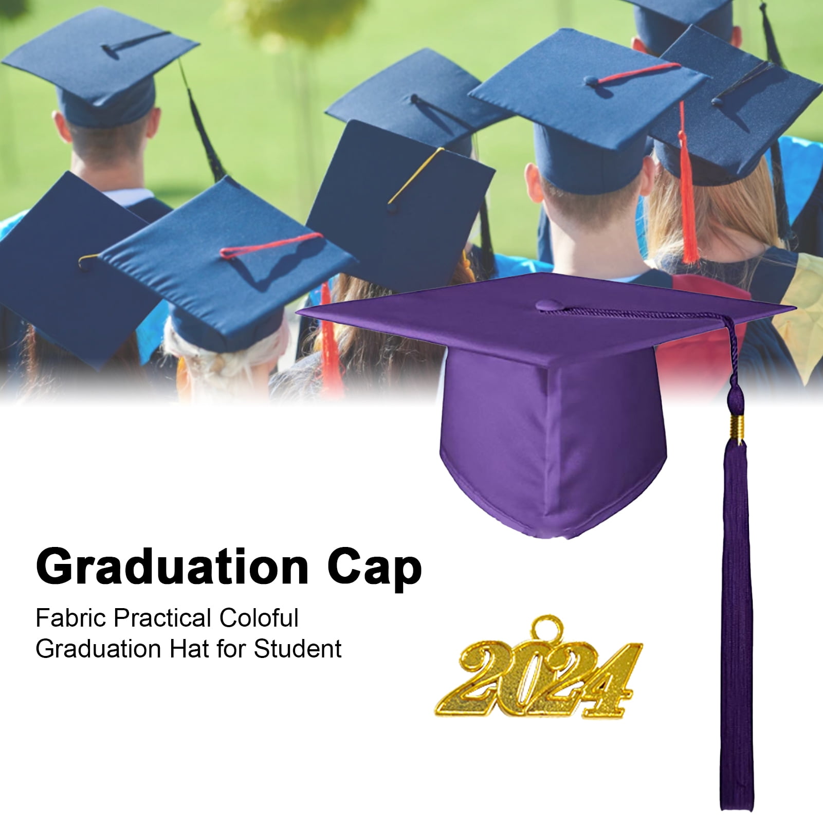 tasrioml Graduation Cap Memorable Eye-catching Fabric Practical Coloful ...