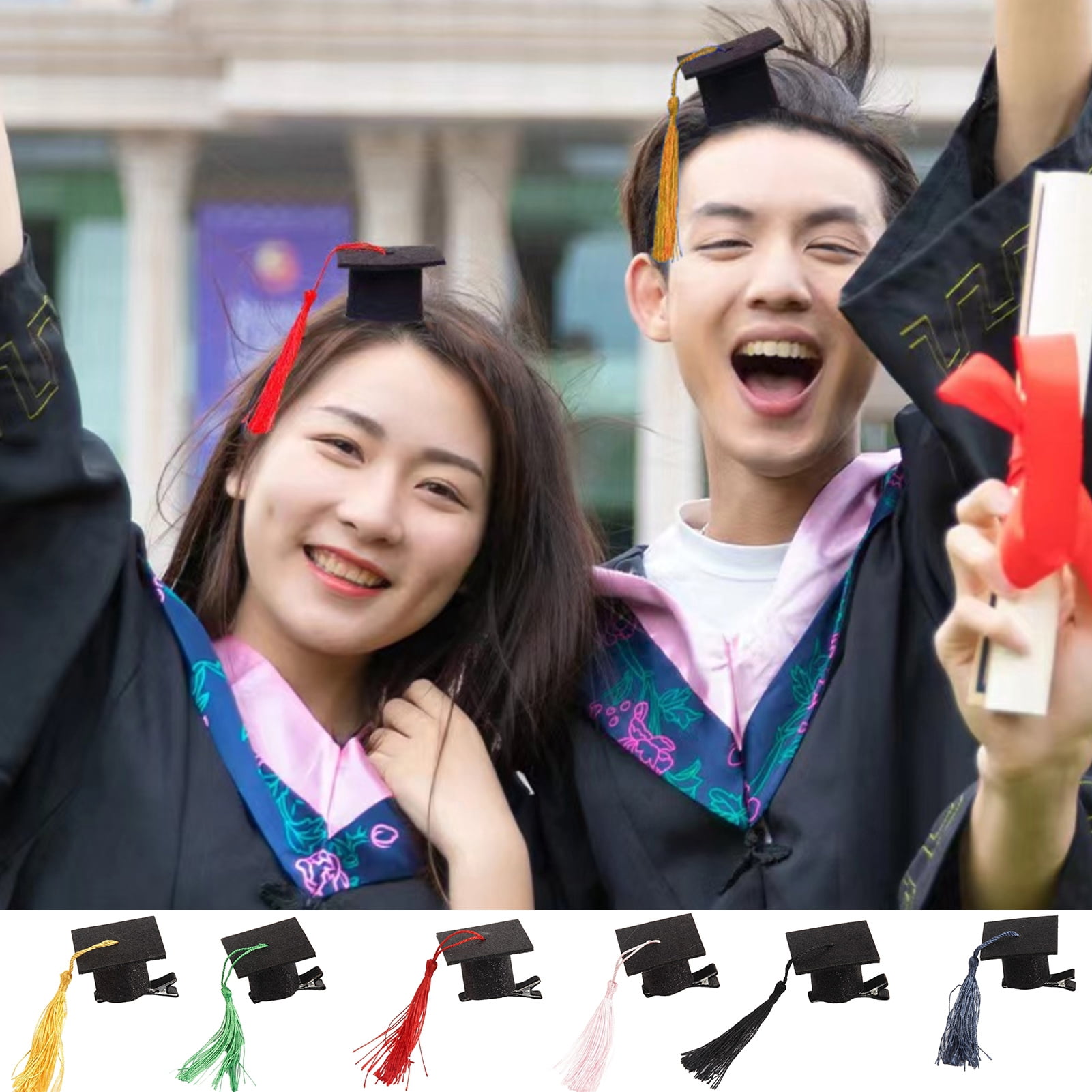 tasrioml Graduation Hat Hair Clip Felt Fabric Doctor Hat Shape Mini Cap ...