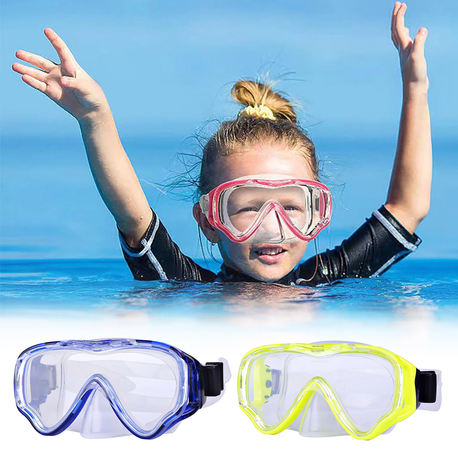 tasrioml Kids Swim Goggles with Nose Cover Adjustable Snorkel Diving ...