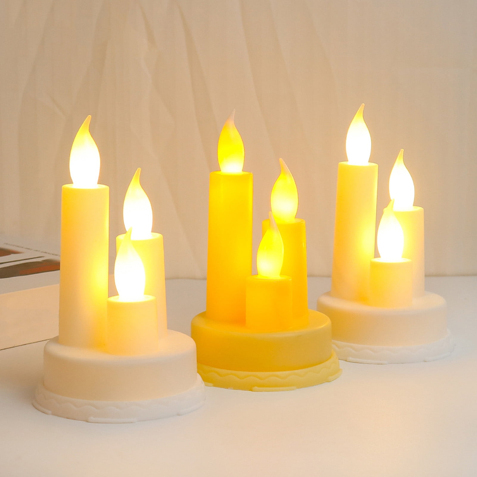 tasrioml LED Flameless Candle Electronic Candle Light Flameless Pillar ...