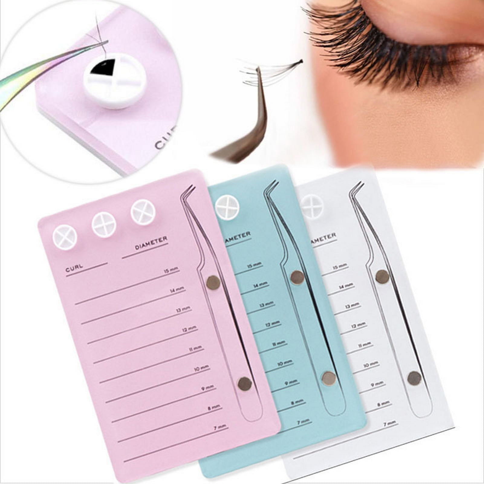 tasrioml Magnetic Eyelash Scale Board with 3 Glue Holes Easy ...