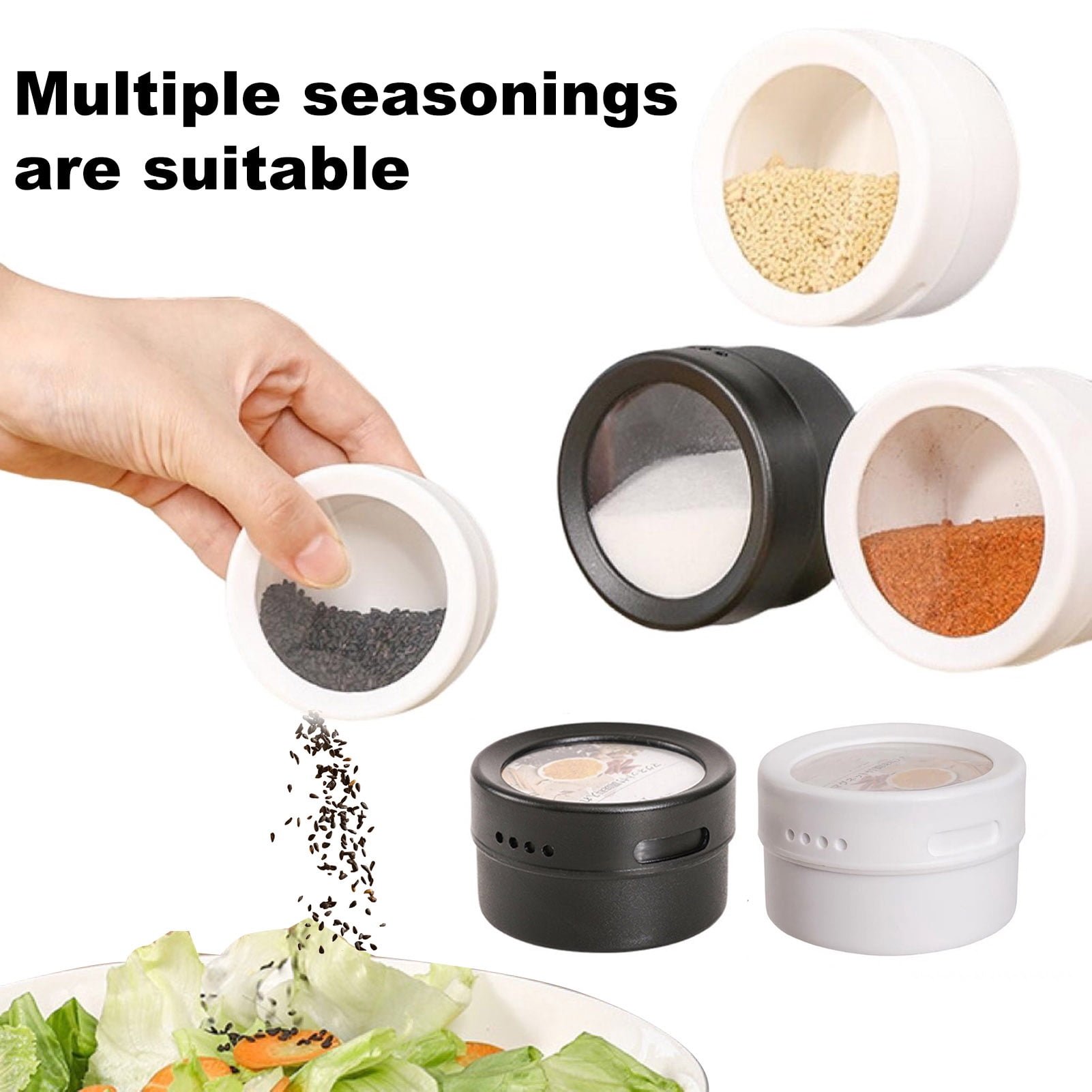 tasrioml Magnetic Spice Jars Stainless Steel Spice Tins with Lid Small ...