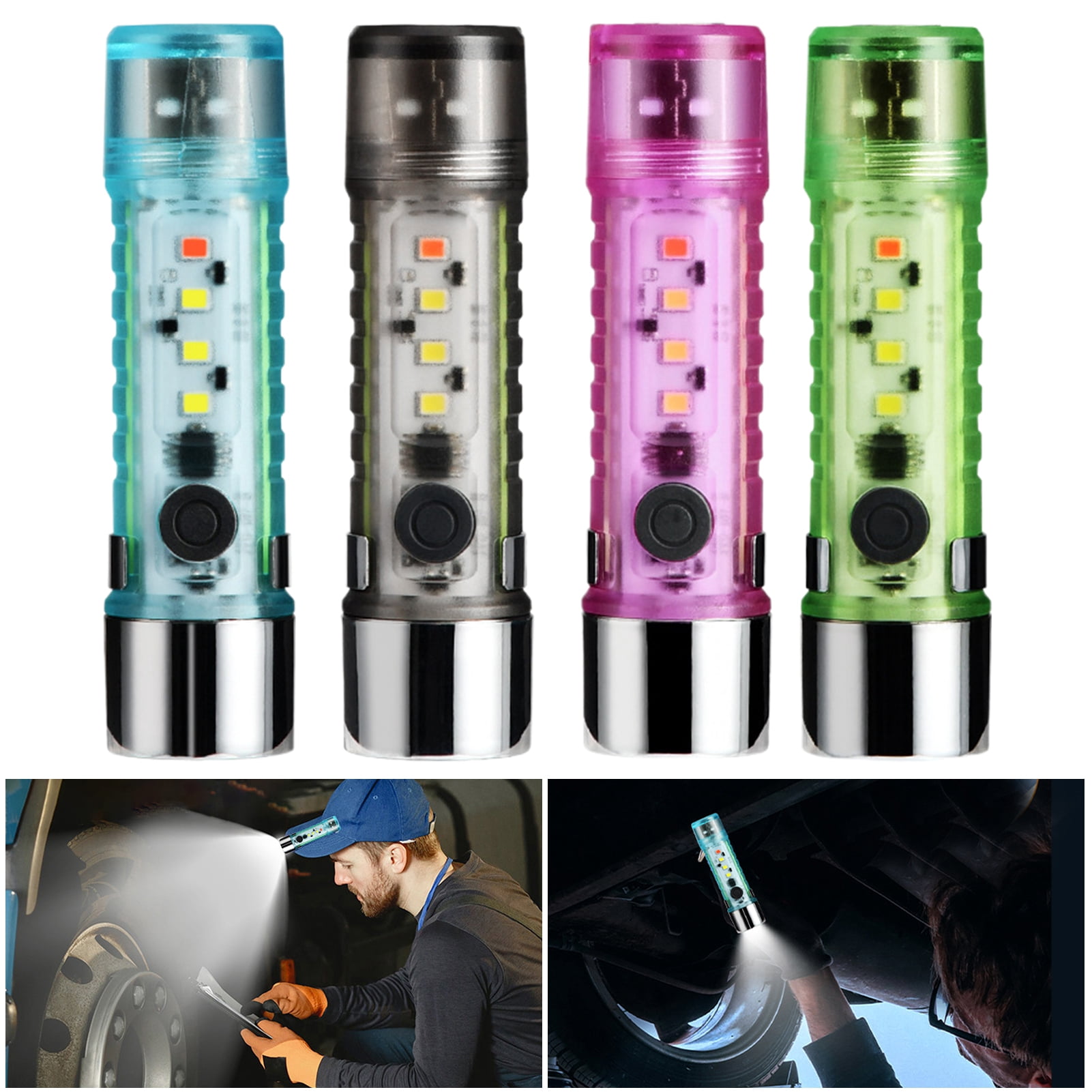 tasrioml Outdoor Mini Flashlight 6 Modes Adjustable High Lumens Super ...