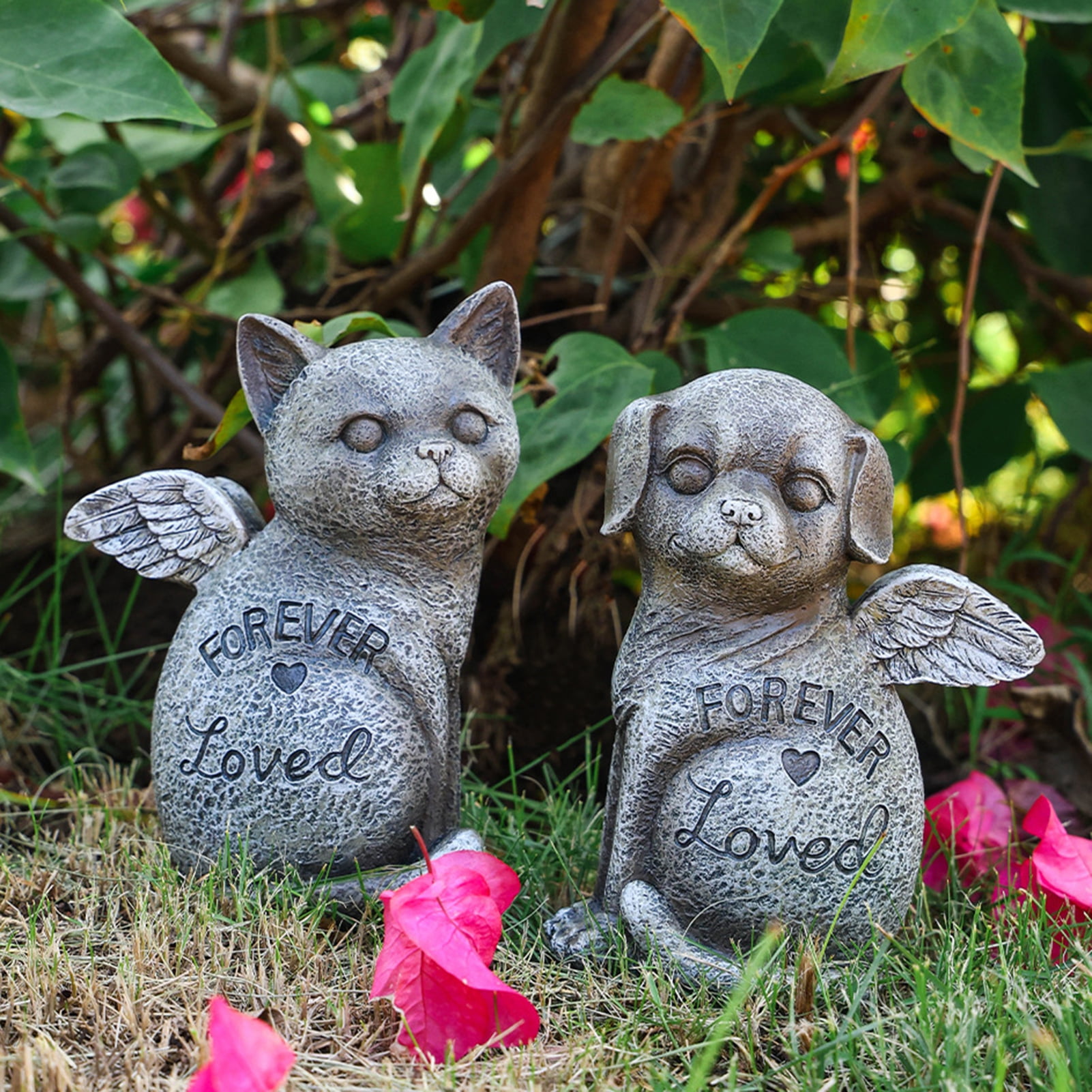 tasrioml Pet Memorial Headstone Resin Cat Puppy Angel Ornament Home ...