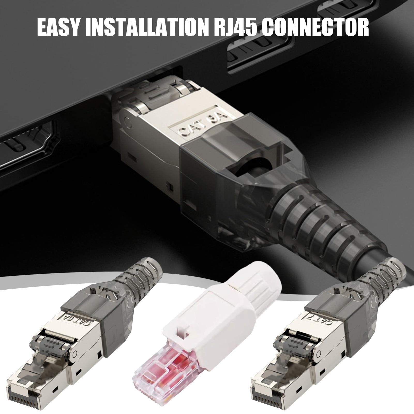 tasrioml RJ45 Network Connector Universal Easy Assembly High Speed LAN ...