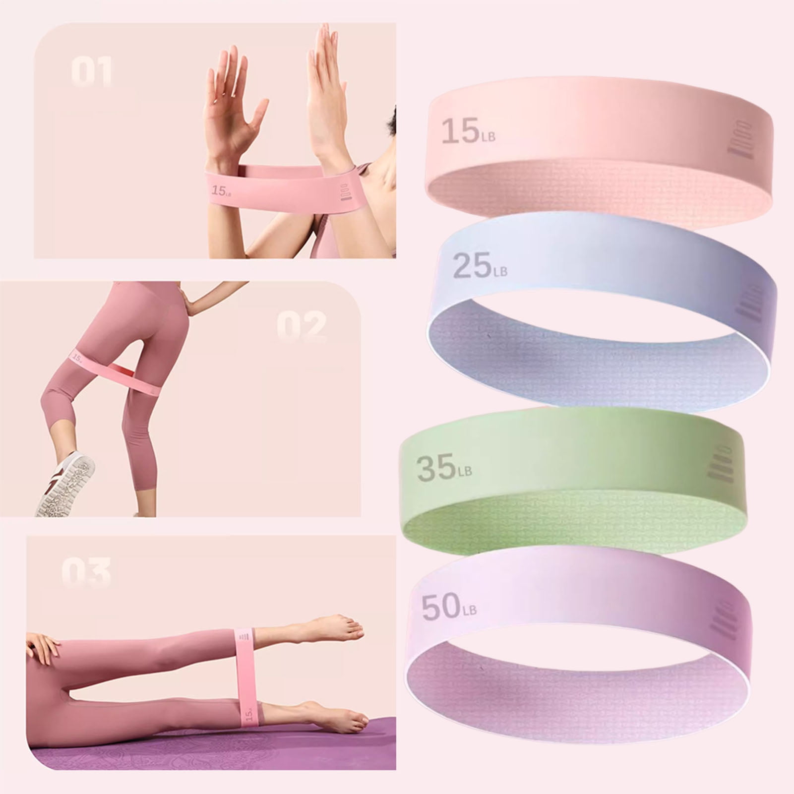 tasrioml Silicone Resistance Band Legs Glutes Hip Building Lifting ...