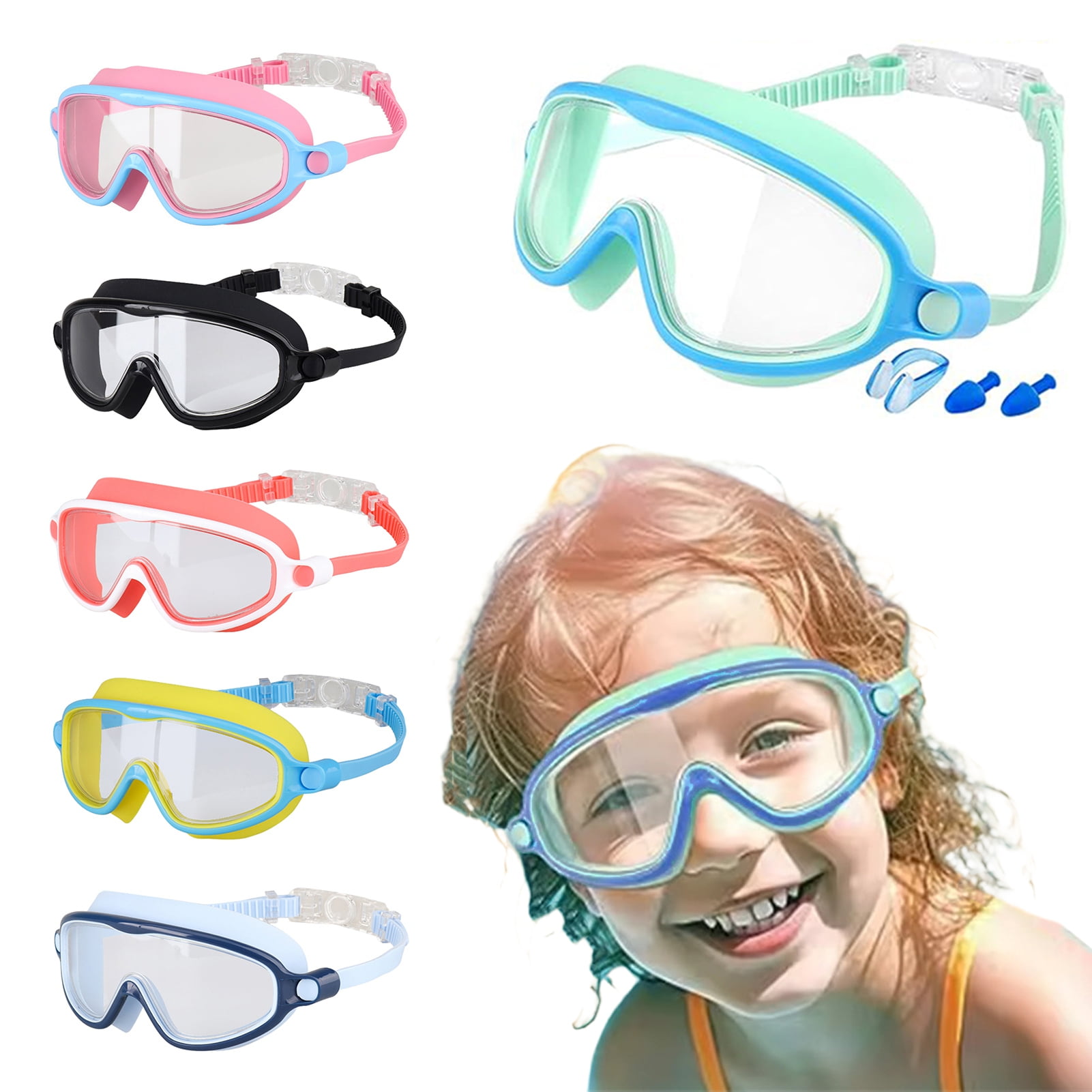 tasrioml Swimming Goggles with Earbuds Set Adjustable Design Water ...