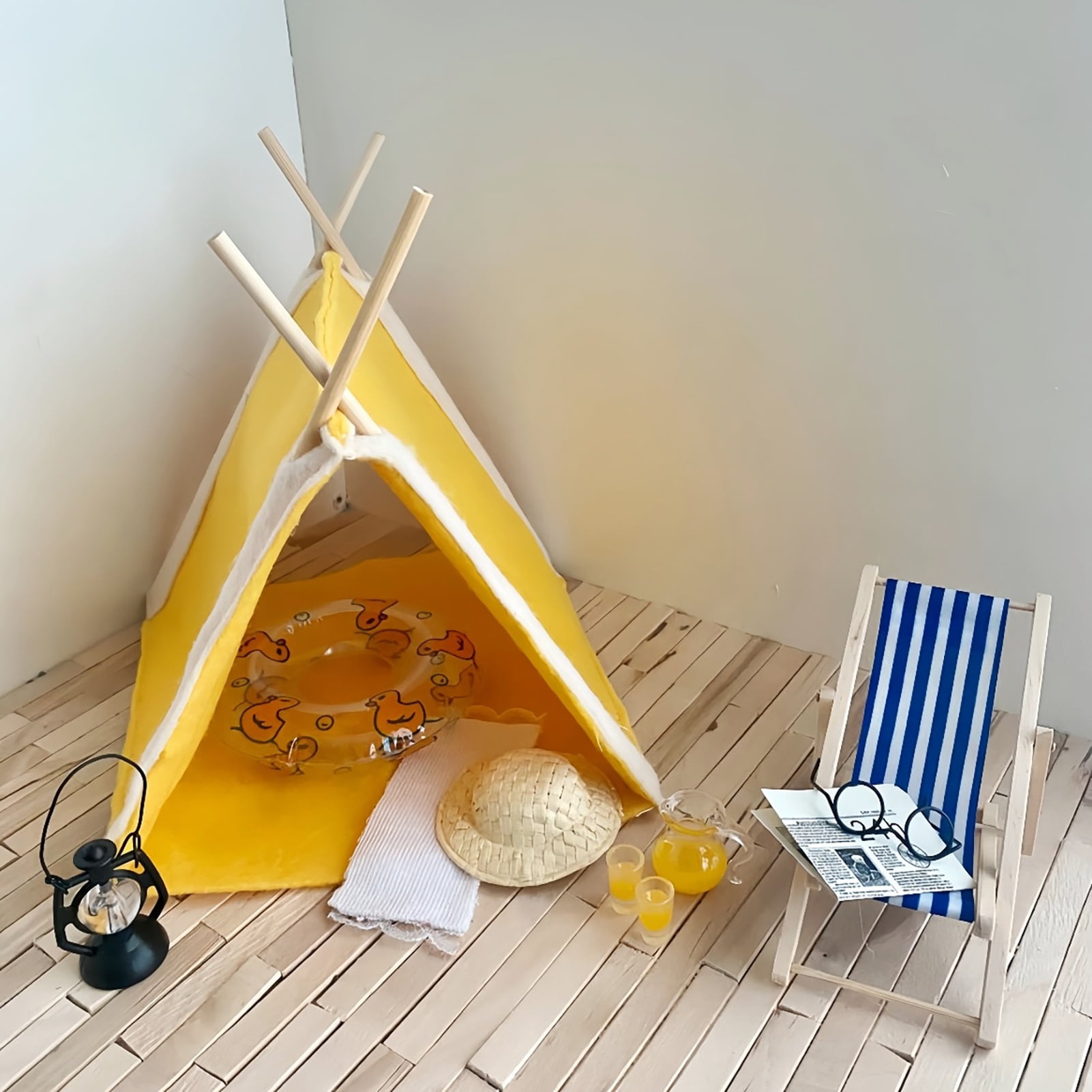 tasrioml Tiny Camping Tent Figurine Summer Camping Set 1/6 1/12 Scale ...
