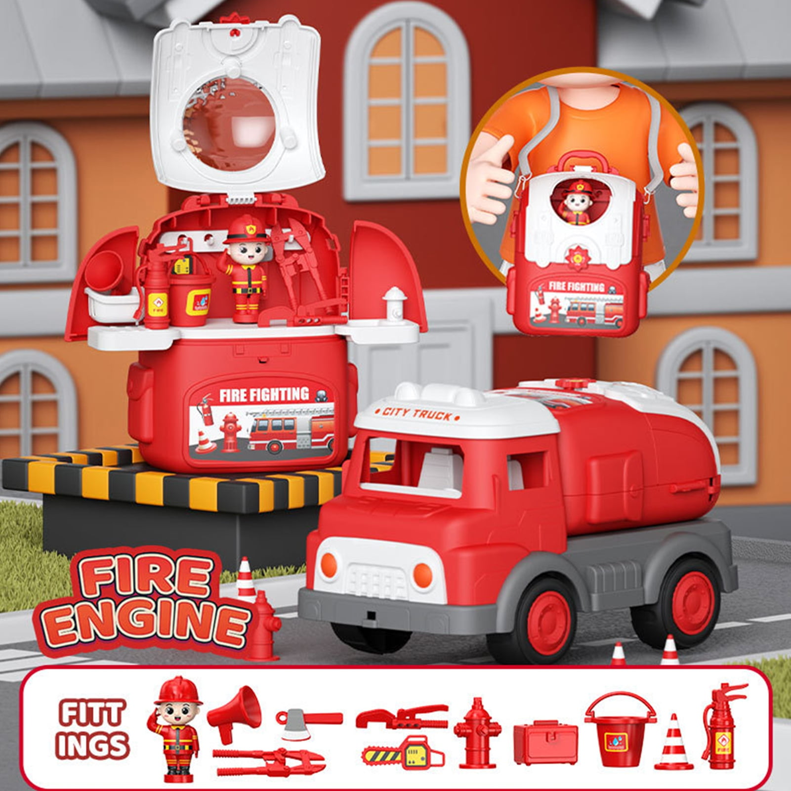 tasrioml Toy Cars for Toddlers Emergency Vehicles Set City Toys 3-in-1 ...