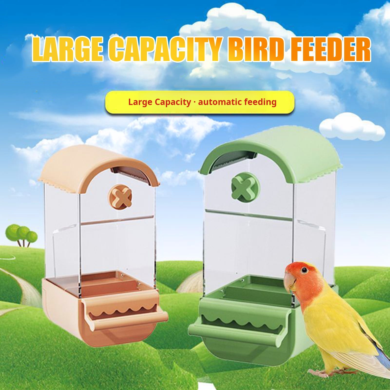 tasrioml Transparent Bird Feeder Large Capacity Simple Installation ...