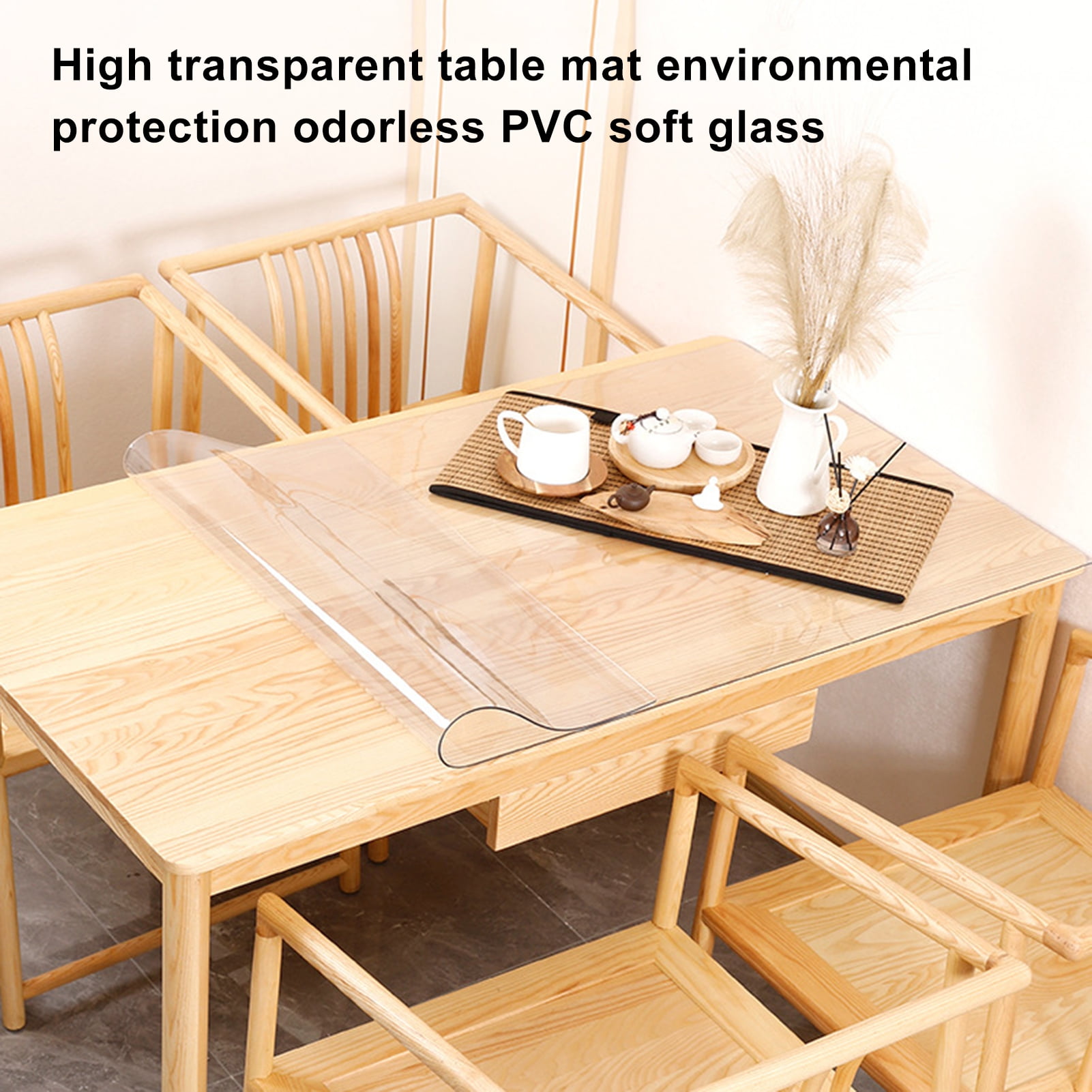 tasrioml Transparent Table Protector Waterproof Tablecloth 0.8mm Thick ...
