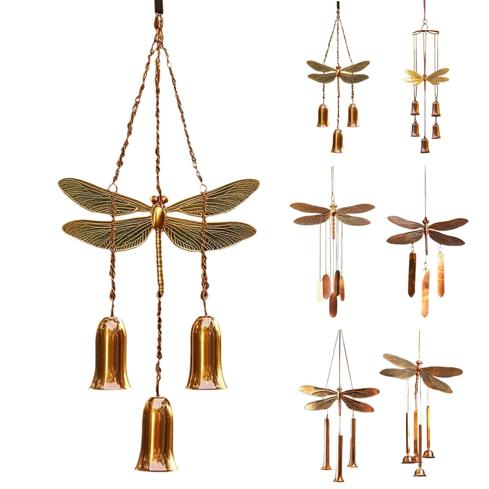 tasrioml Vintage Dragonfly Wind Chime Weather-proof Indoor Outdoor ...