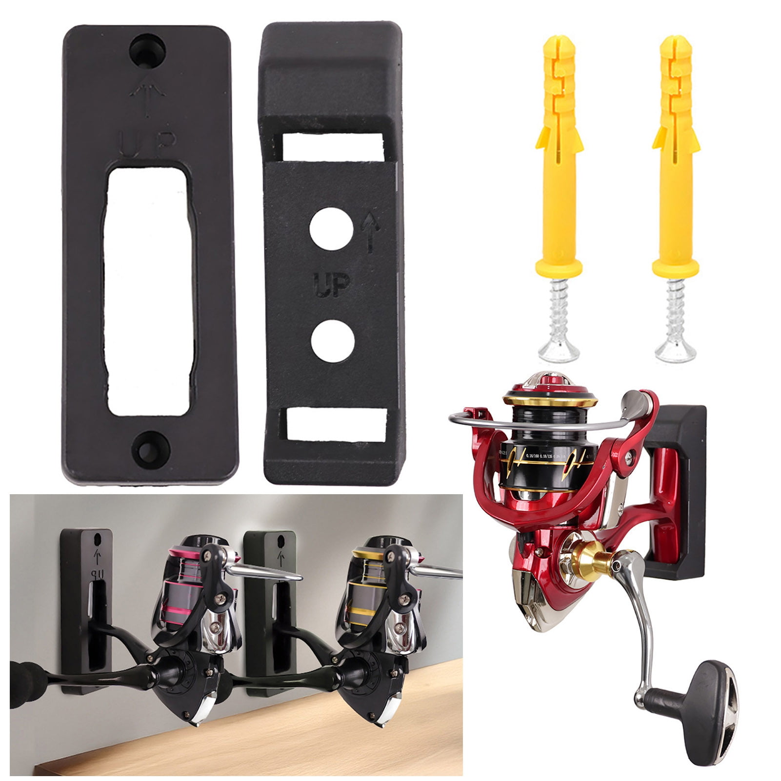 tasrioml Wall Mount Fishing Reel Holder Nylon Fishing Reel Display Rack ...