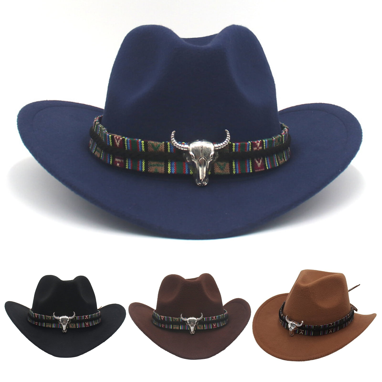 tasrioml Western Cowboy Hat for Men Women Wide Brim Sun Protection ...
