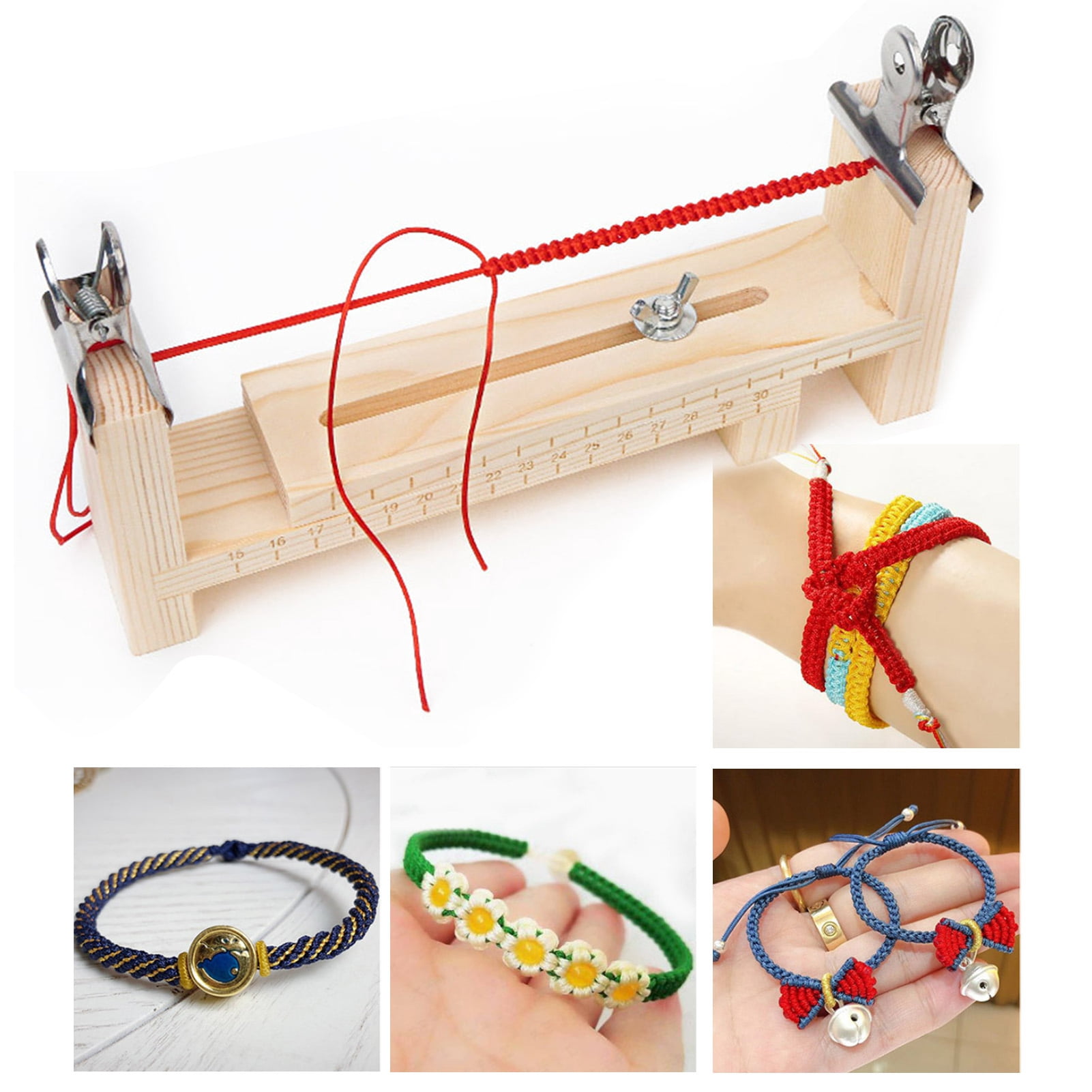 tasrioml Wood Bracelet Jig with Scale Adjustable Length Bracelet Maker ...
