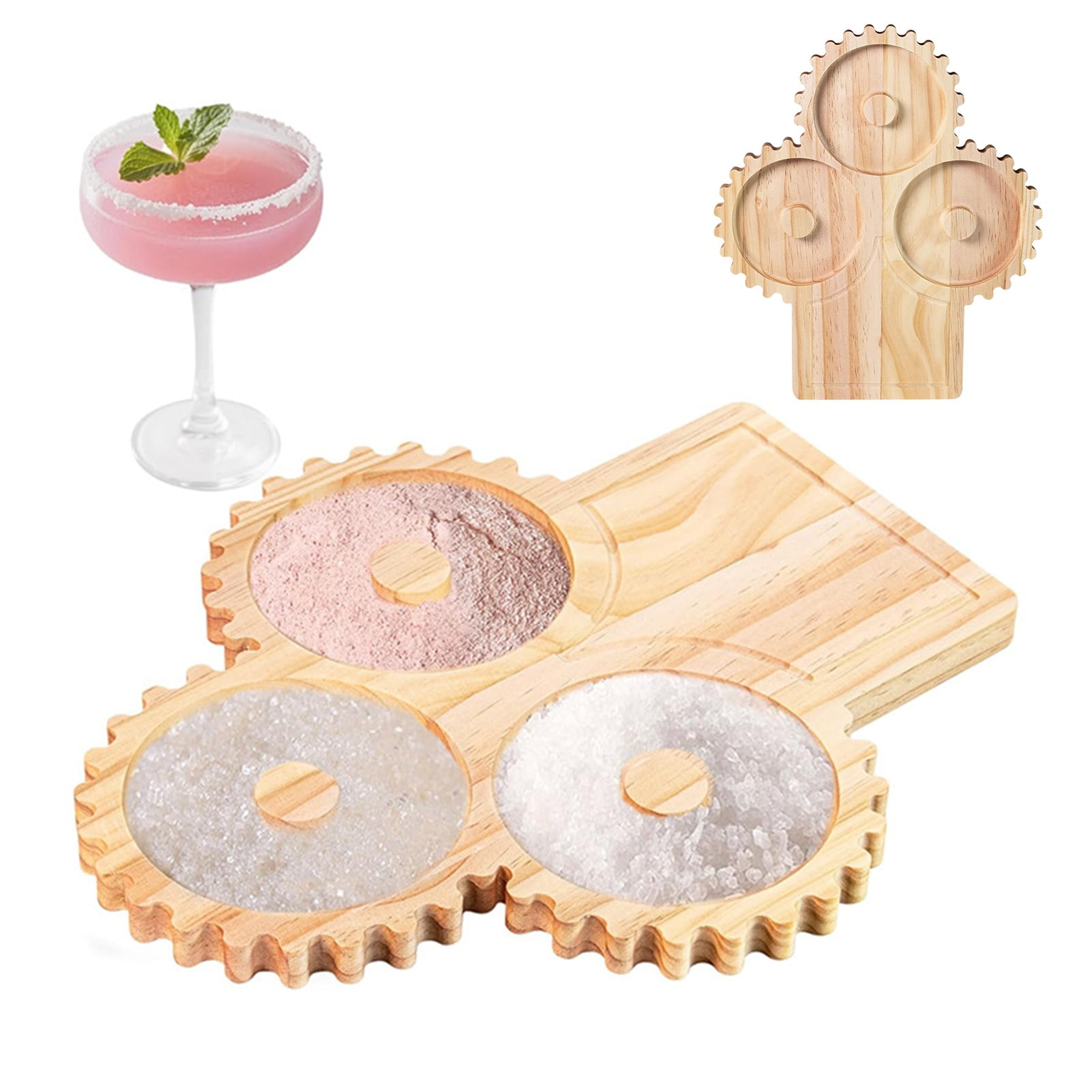tasrioml Wooden Bar Glass Rimmer for Margarita And Cocktail Bartender ...