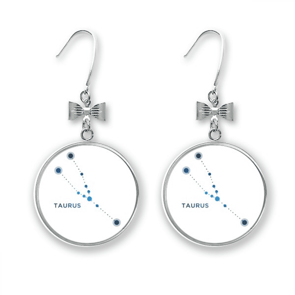 taurus constellation sign zodiac bow earrings drop stud pierced hook ...