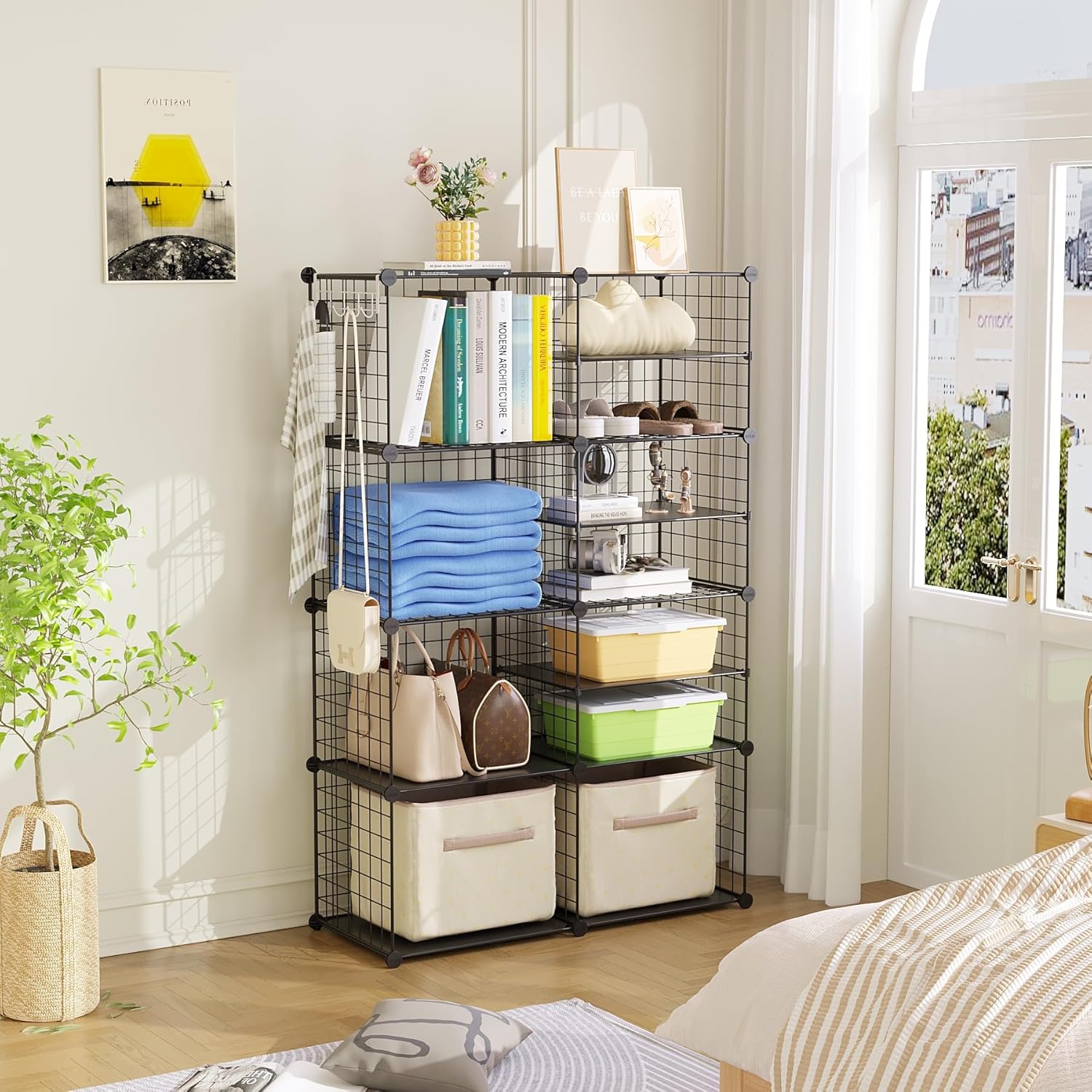 tdgbsgd C&AHOME Wire Cube Storage Unit Interlocking Metal Wire ...