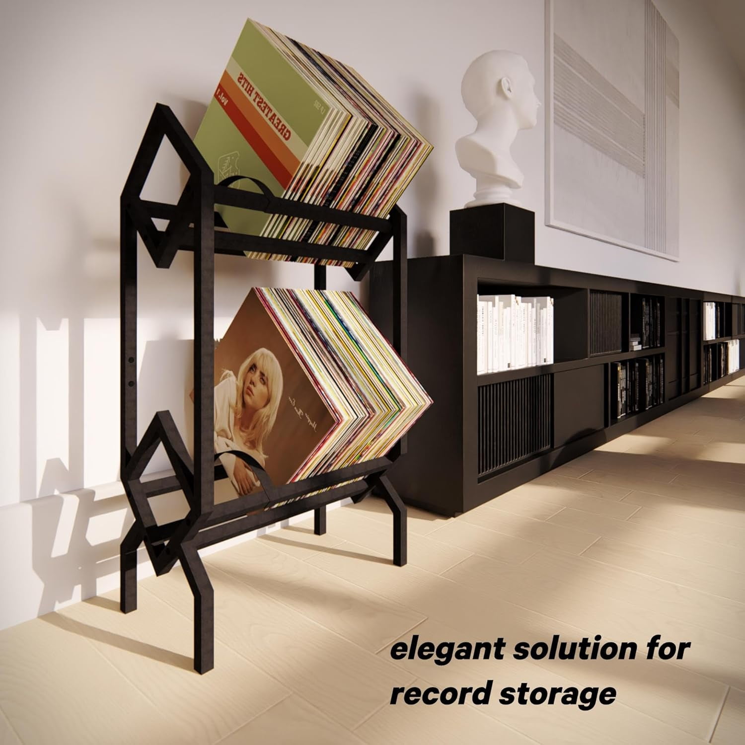 tdgbsgd Double layer Vinyl Record Storage Shelf - LP Record Holder ...