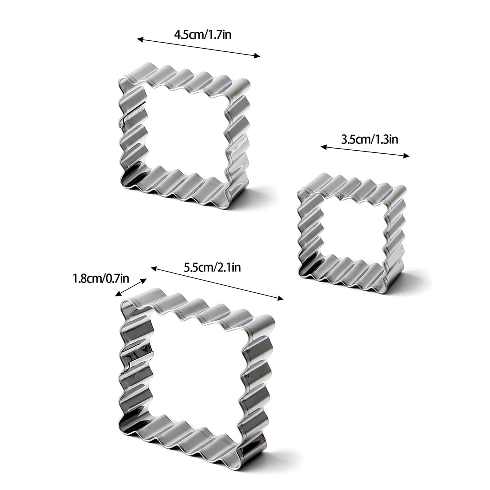 teapwant 3PCS Cookie Cutter Rectangle Stainless Steel Cookie Cutter Set ...