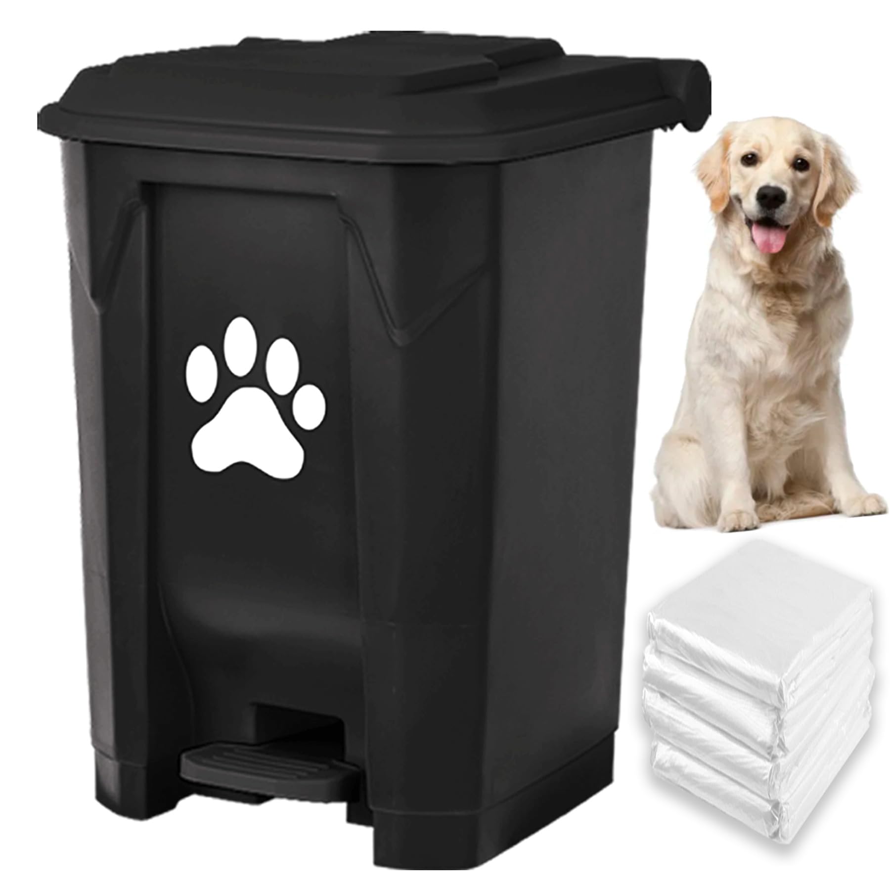 tebiete Dog Poop Trash Can Outdoors FST1 Pet Waste Station with Lid Dog ...