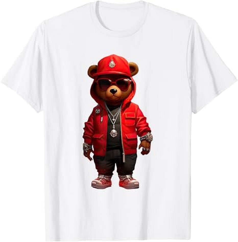 teddy hip hop stylish bear rap trap singer T-Shirt - Walmart.com