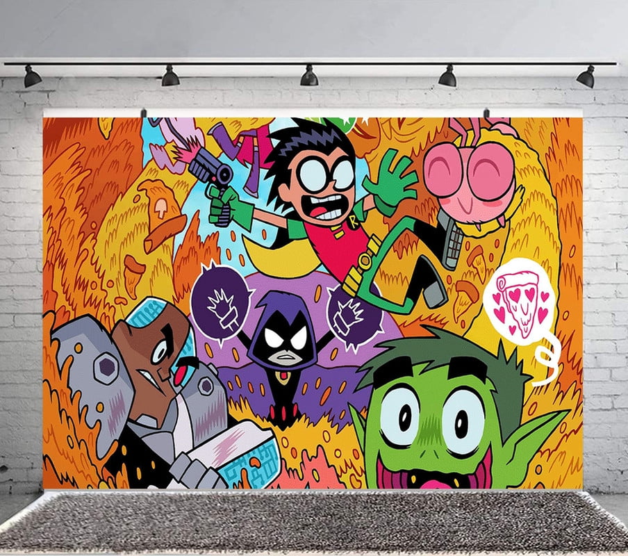 teen titans go Backdrop Banner Party Supplies Poster Movie Theme ...