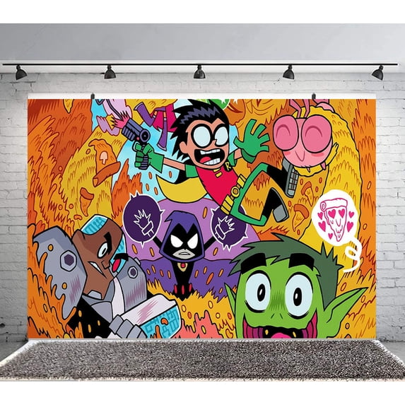 teen titans go Backdrop Banner Party Supplies Poster Movie Theme ...