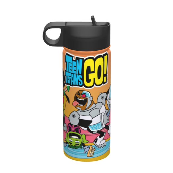 teen titans go Kids Insulated Water Bottle With Straw - 18 Oz Stainless ...