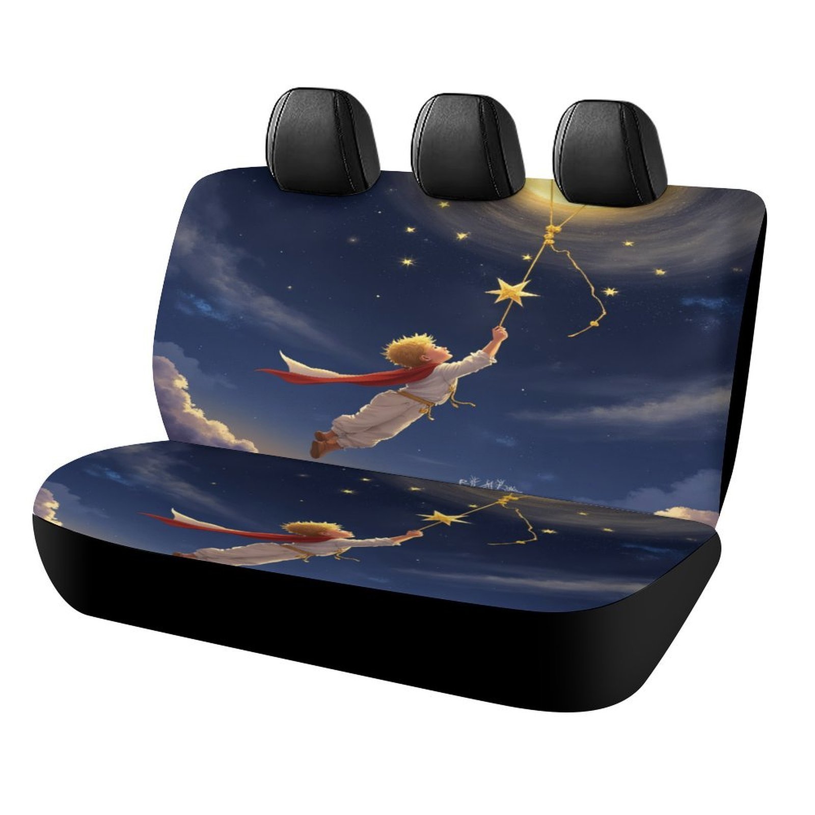 teenager Catching Star in Night Sky Car Rear Seat Cover, Suitable for ...