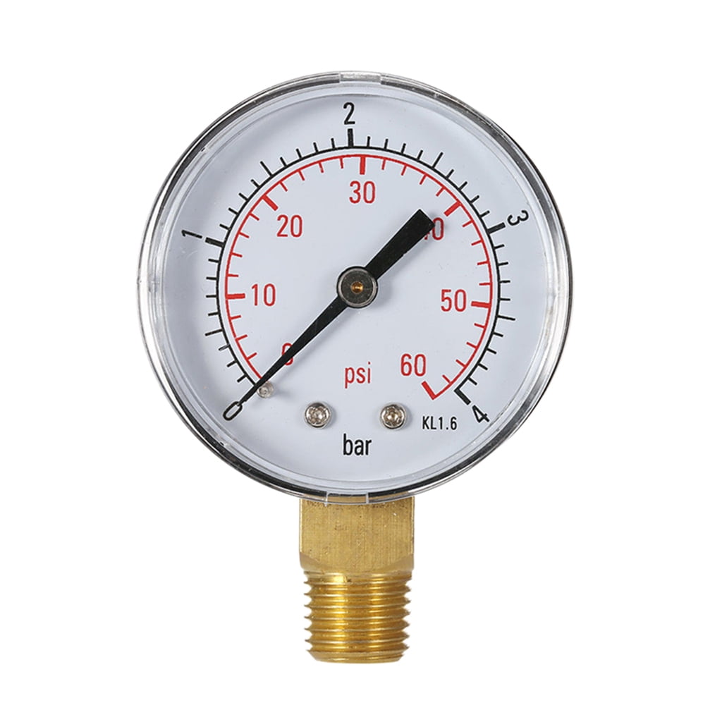 tegongse 0-4bar/0-60psi Pressure Gauge with Double Scale Durable Air Compressor Hydraulic ...