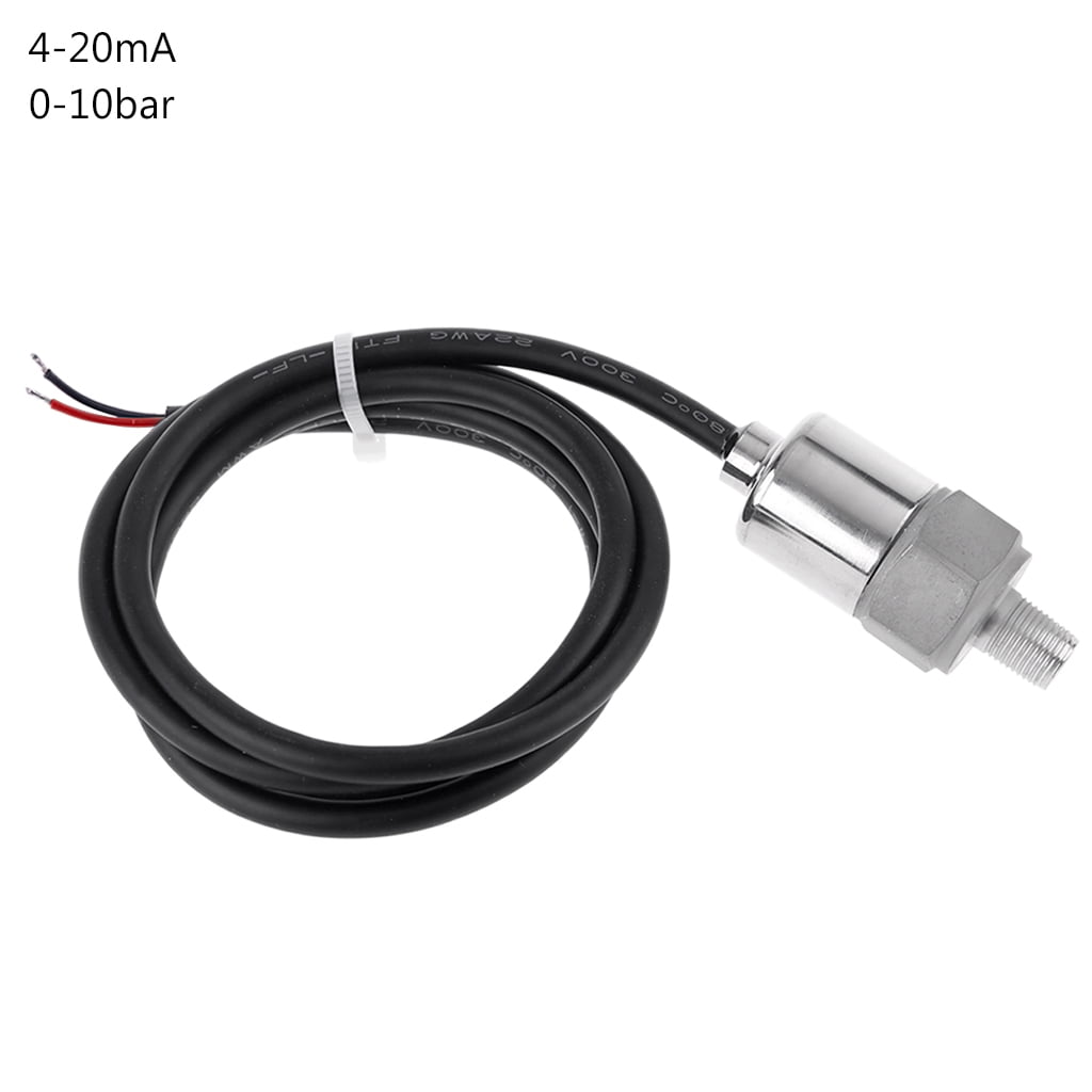 tegongse 1/8" Pressure Transducer Sensor 1/8 Input 8-32V 24V Output 4-20mA Stainless Steel ...