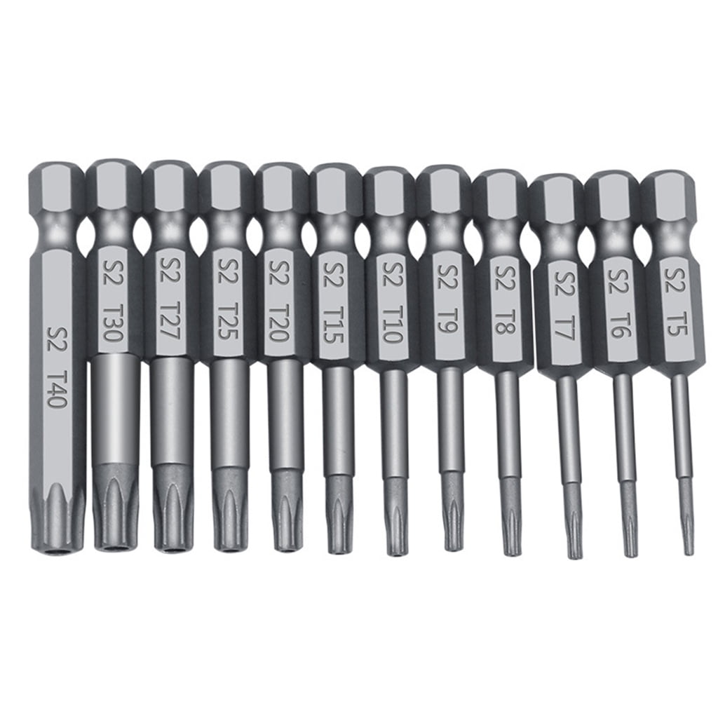 tegongse 11/12pcs Tamper Proof Security Drill Bit Set Torx Screwdriver ...