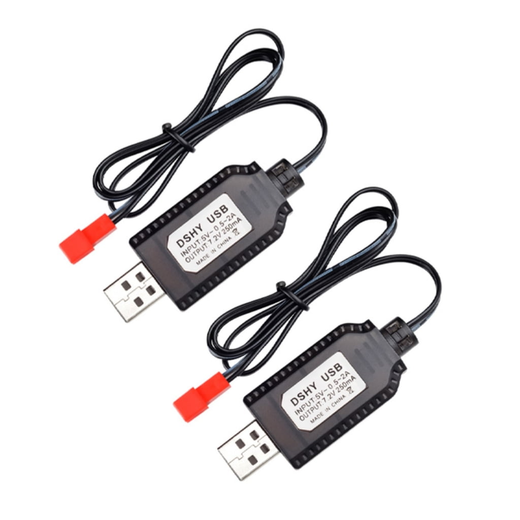 tegongse 2Pack 7.2V USB Charger Cable with JST/SM2.0 2P Connectors Plug ...