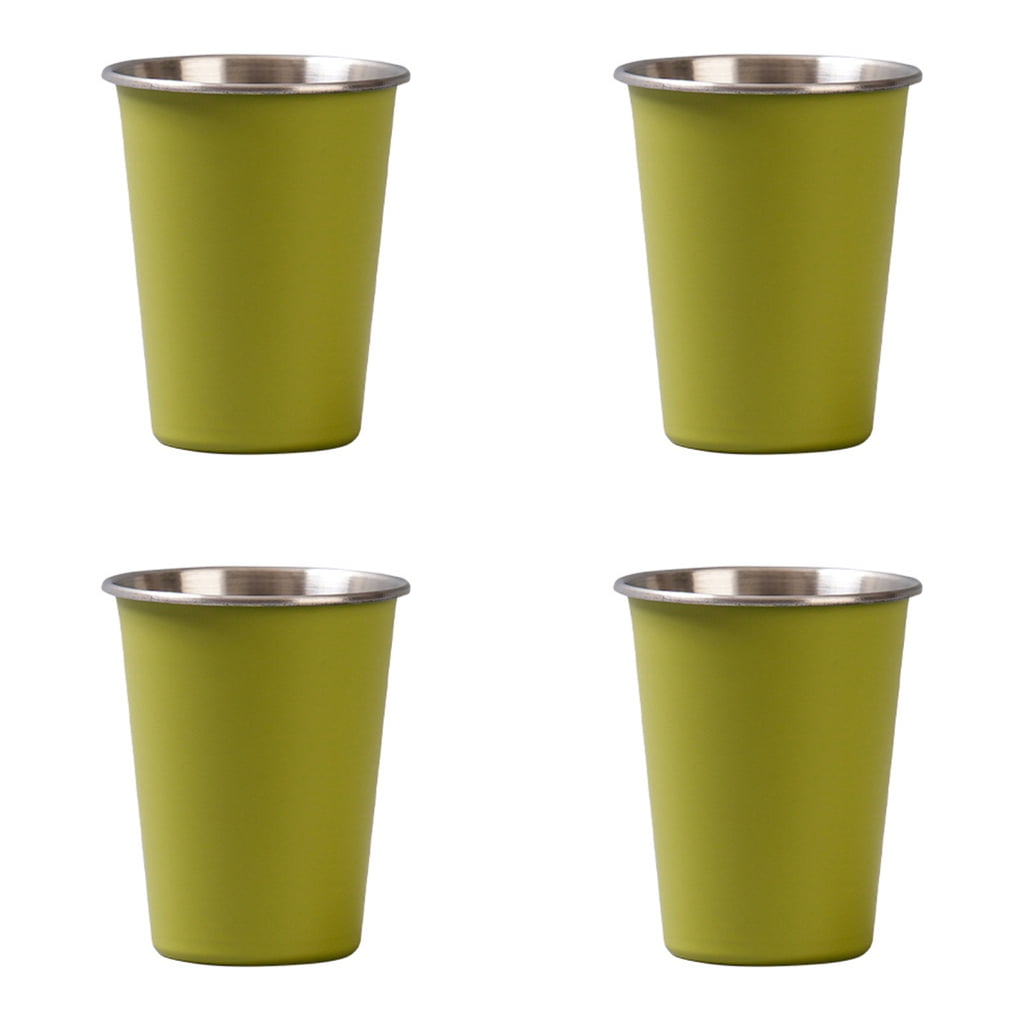 tegongse 4pcs Stackable Camping Water Cup 350ml Teas Coffees Milk Beer ...