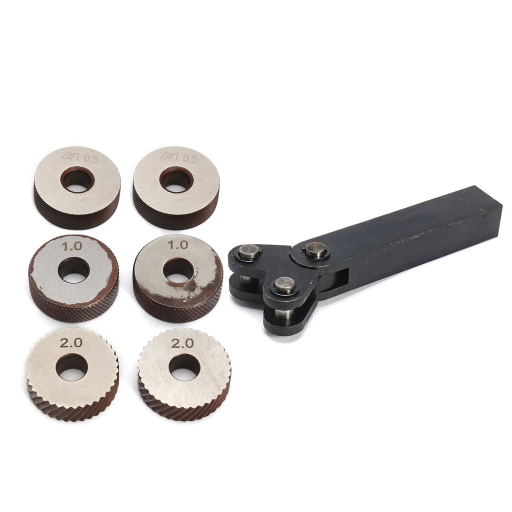 tegongse 7PCS Knurling Tool 0.5/1/2mm Diagonal Dual Wheel Linear Knurl ...