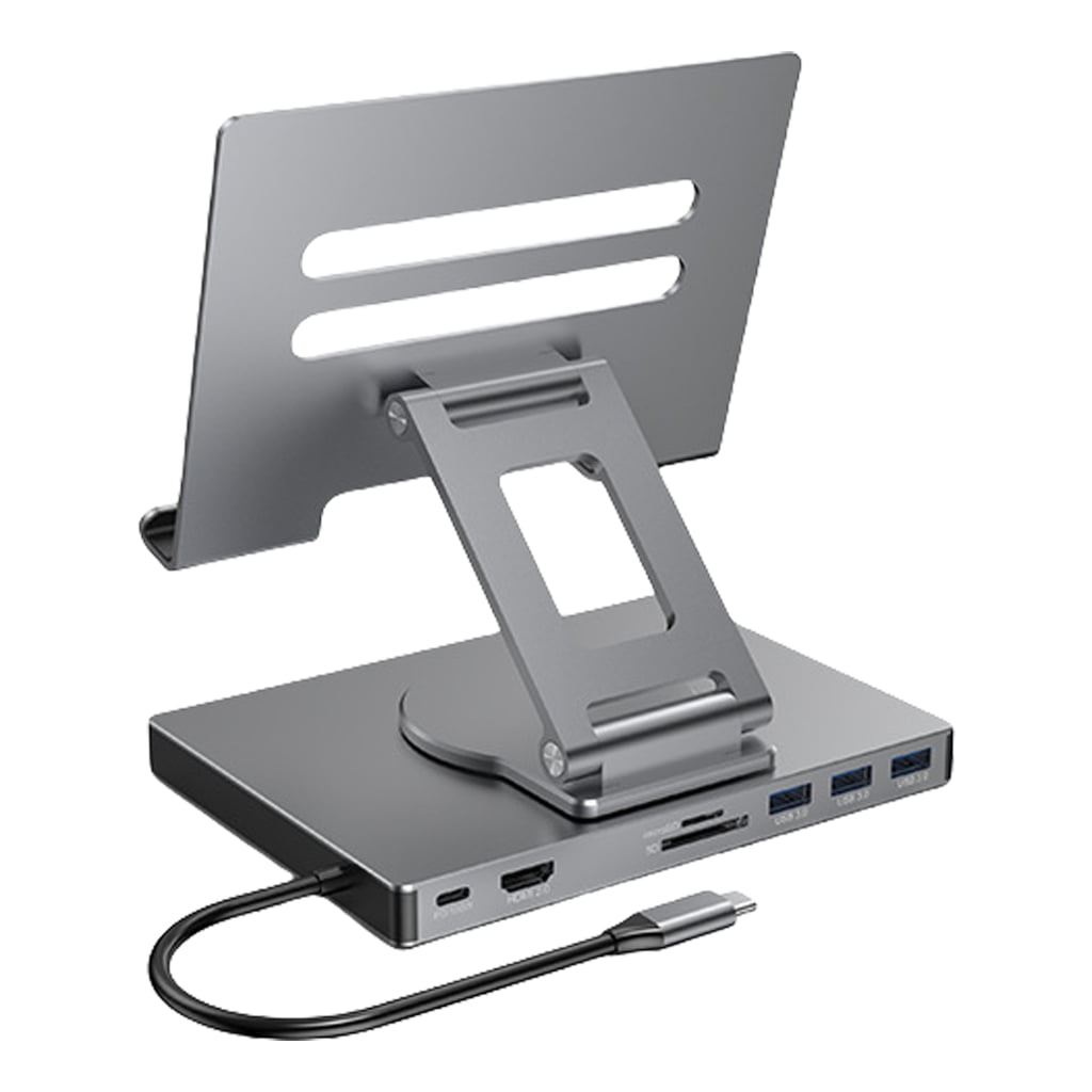 tegongse 8/9 in 1 USB C HUB Tablets Holder Docking Station 4K 60Hz USB3 ...