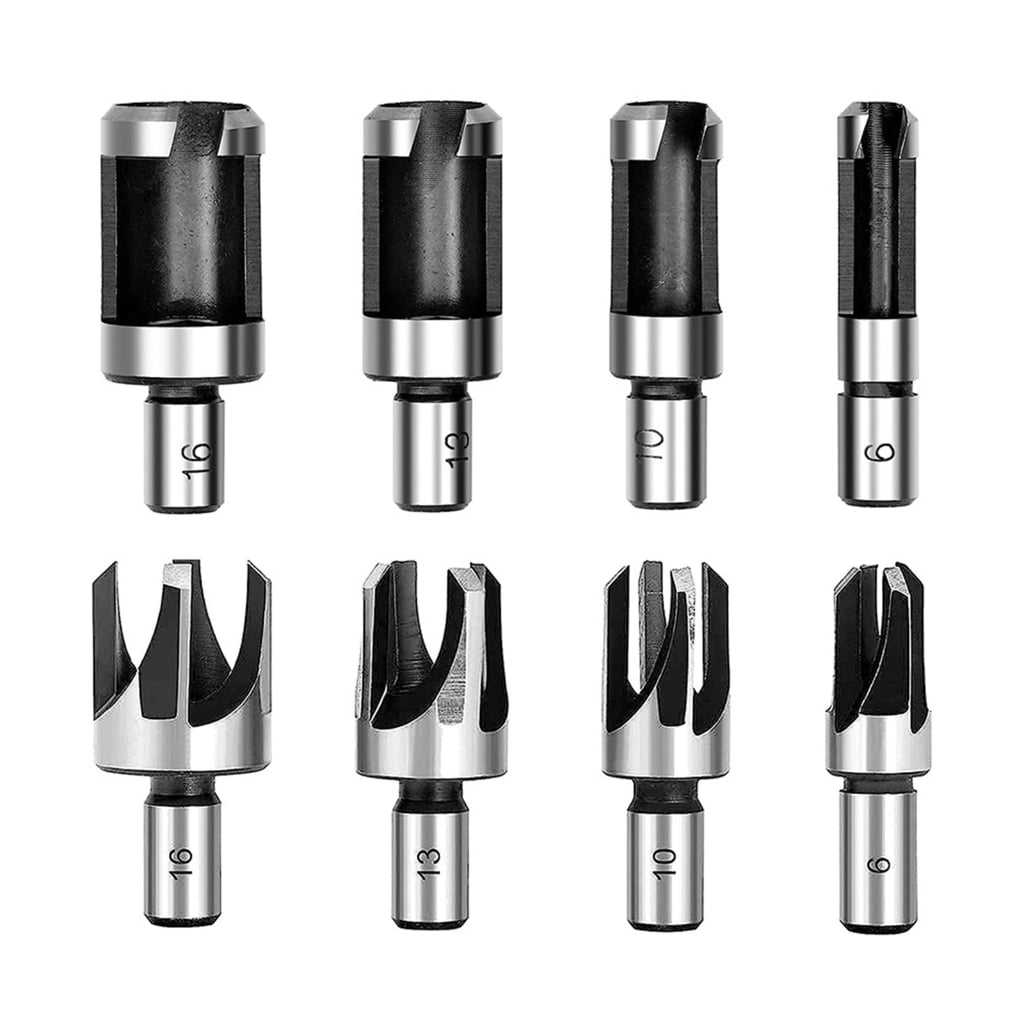 tegongse 8PCS Round Wood Plug Cutter Drill Bit Set Carbon Steel ...