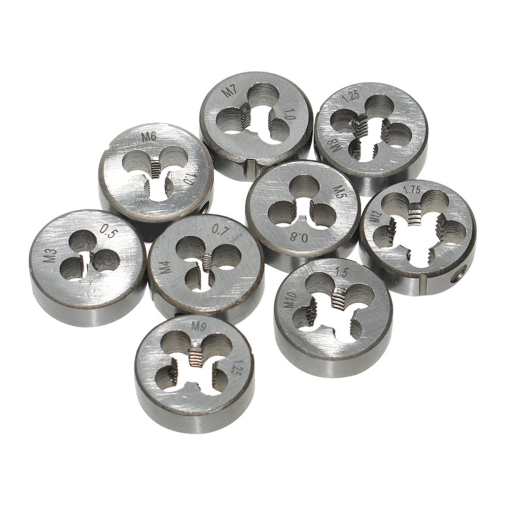 tegongse 9Piece Left Hand Metric Thread Die Set Mechanical Maintenance ...