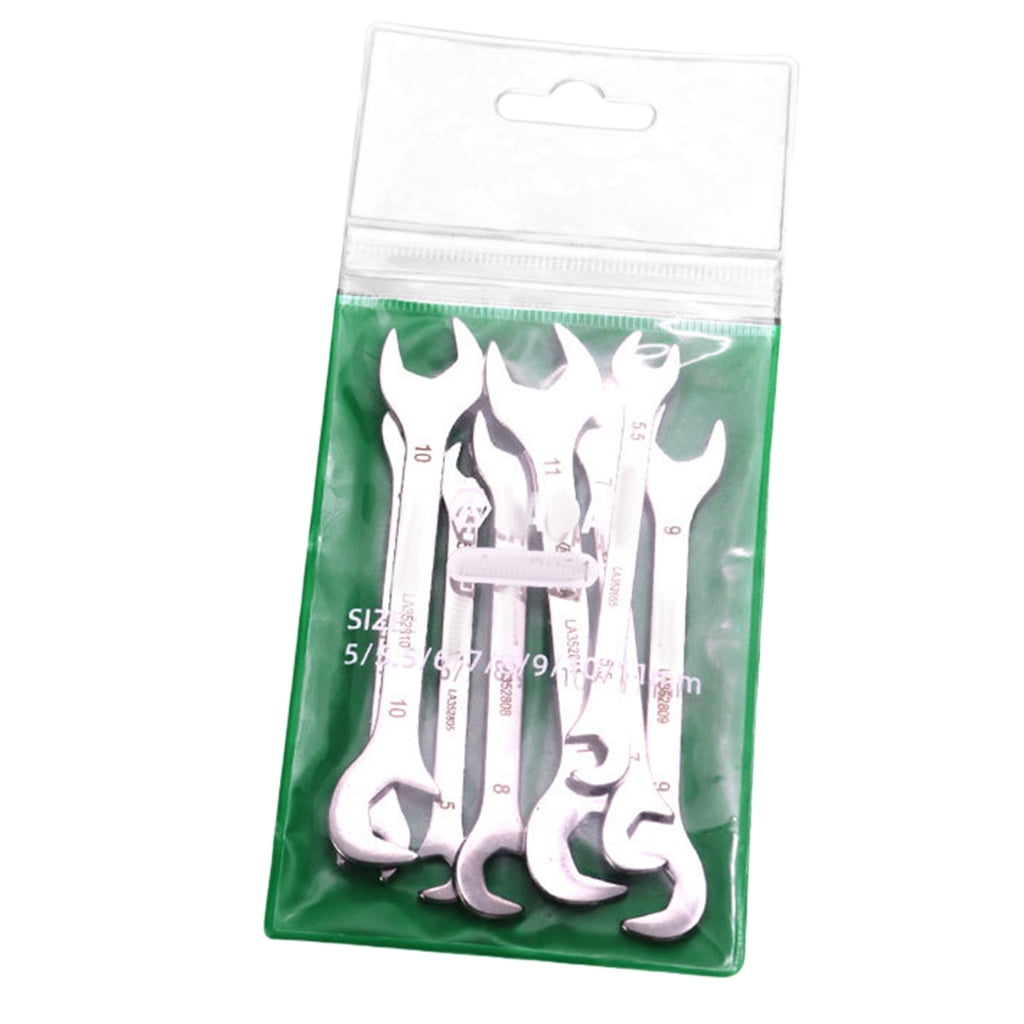 tegongse Compact Portable 8/10 Piece Double Open Ended Wrench Set Thin ...