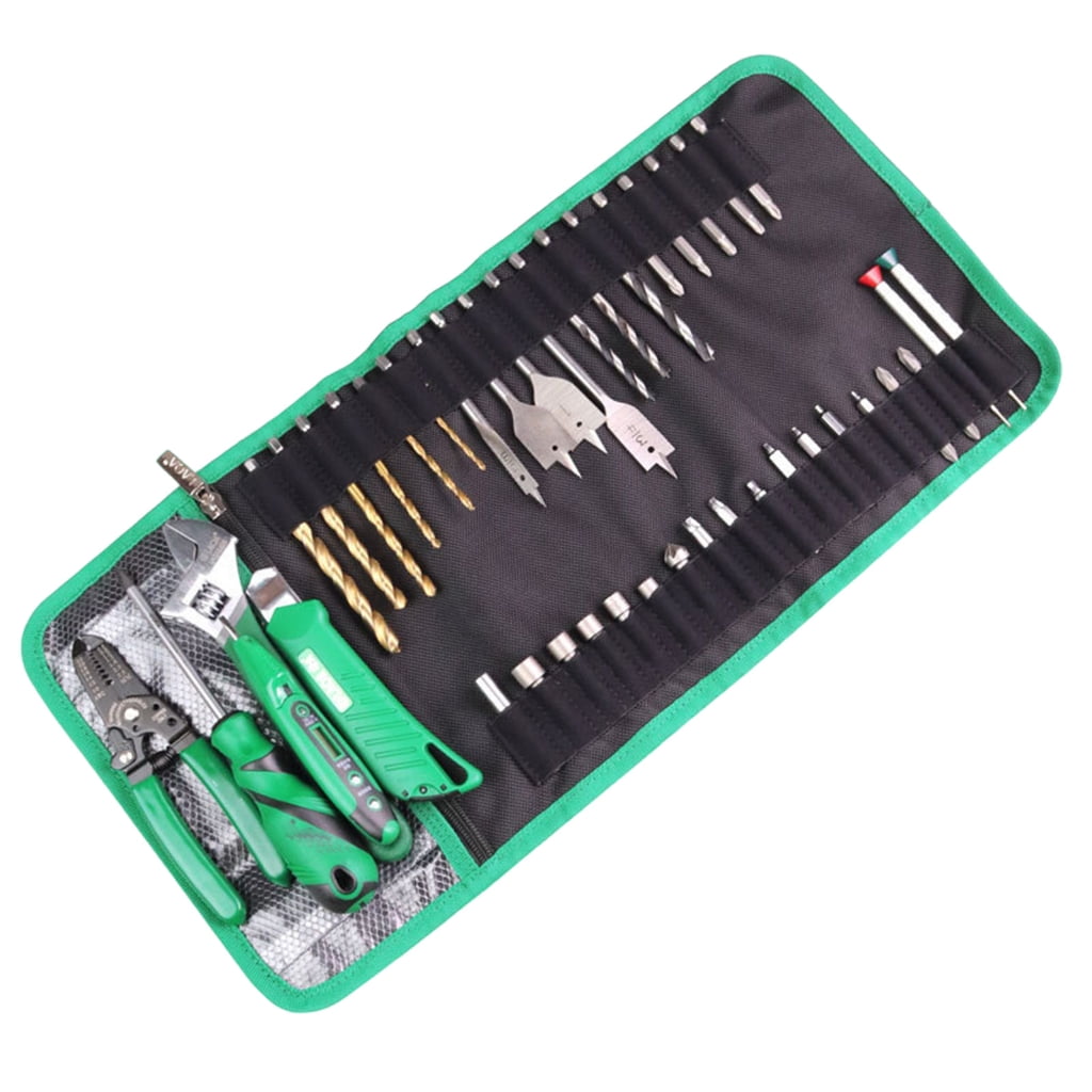 tegongse Compact Roll Up Tool Organizers Bag with Clear Zippers Mesh ...