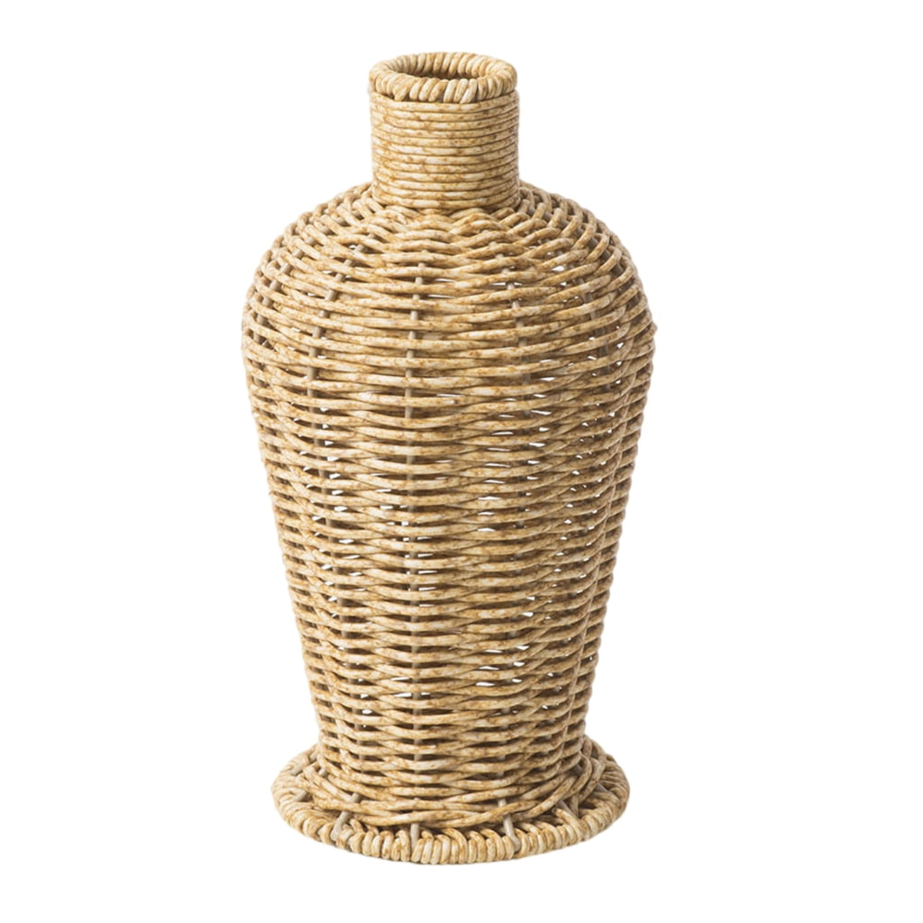 tegongse Faux Rattan Woven Florals Vases for Dried Flower Holder Imitation Wicker Vases ...