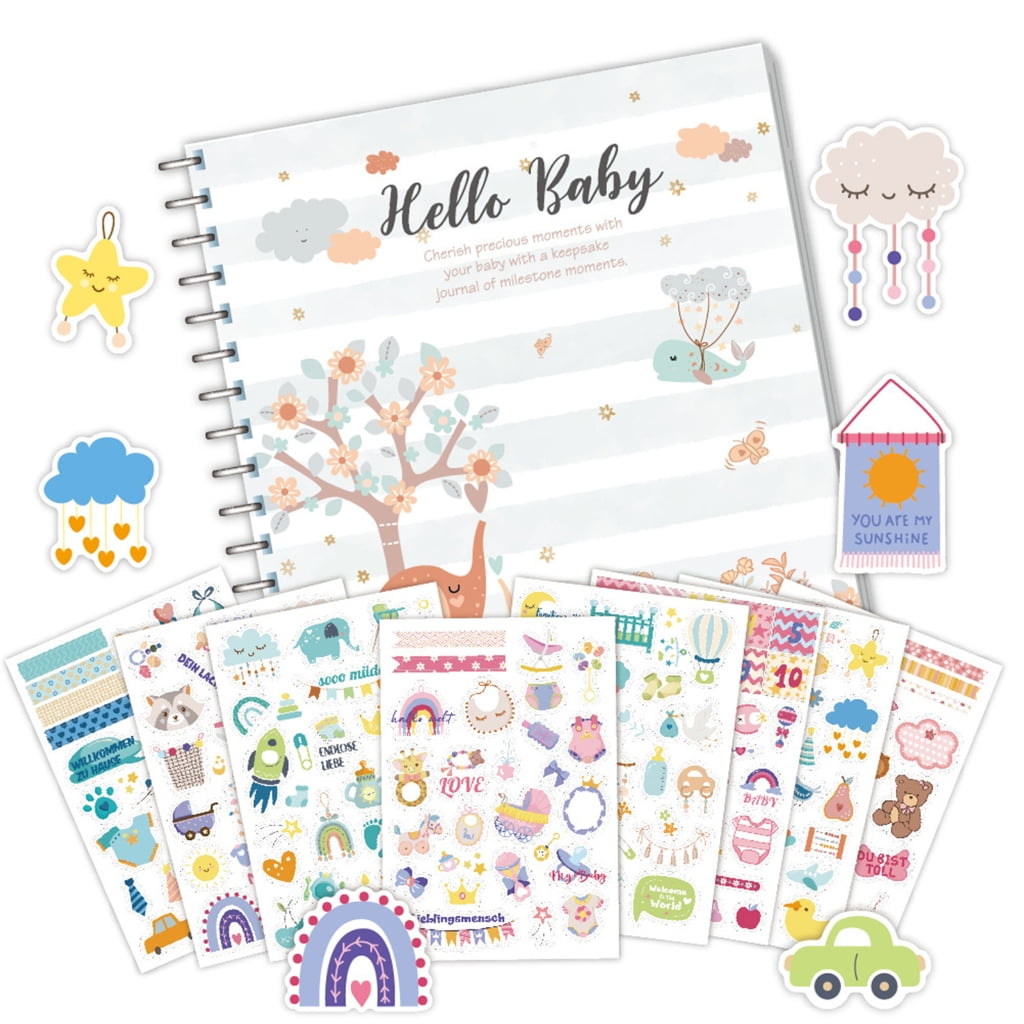 tegongse Gender Neutral Baby Journal Baby Memory Book Scrapbook Photo ...