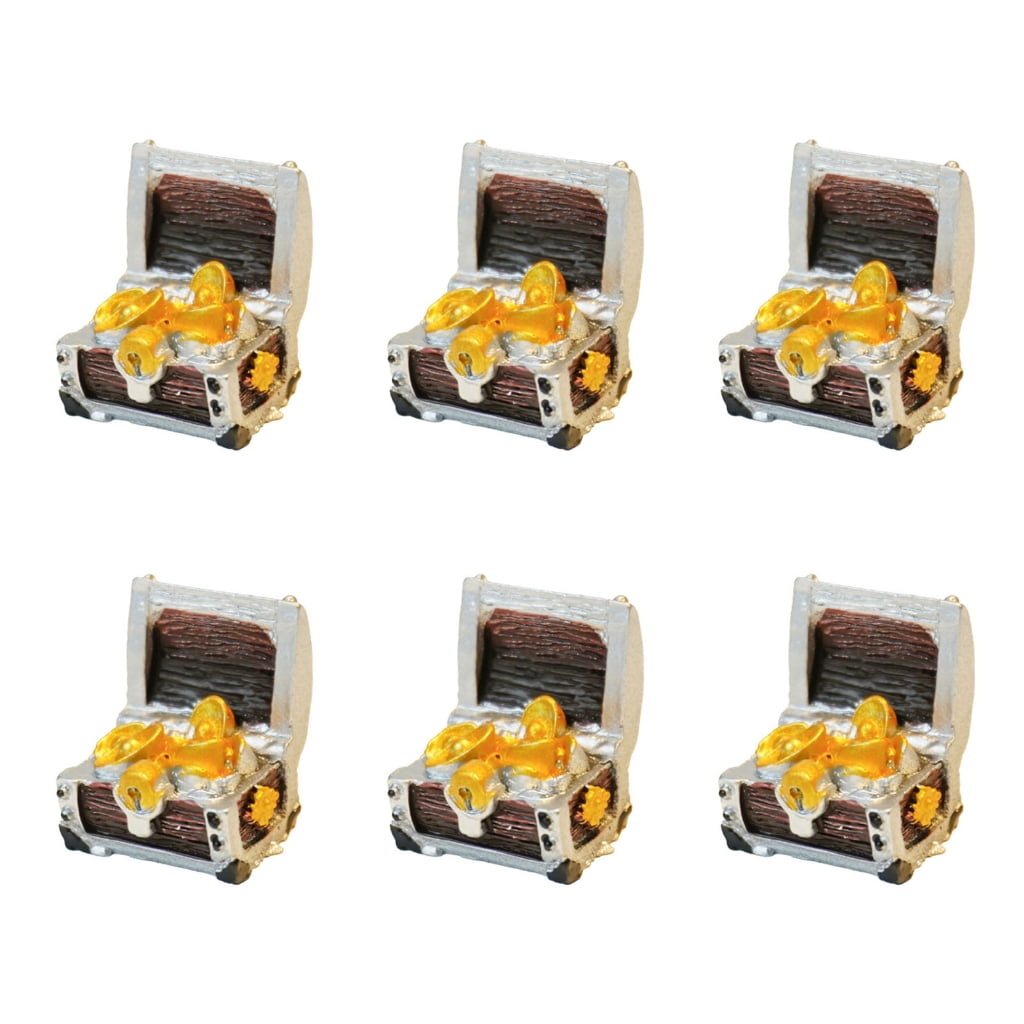 tegongse Jungle Theme Treasure Chests Landscape Decors For Aquariums ...