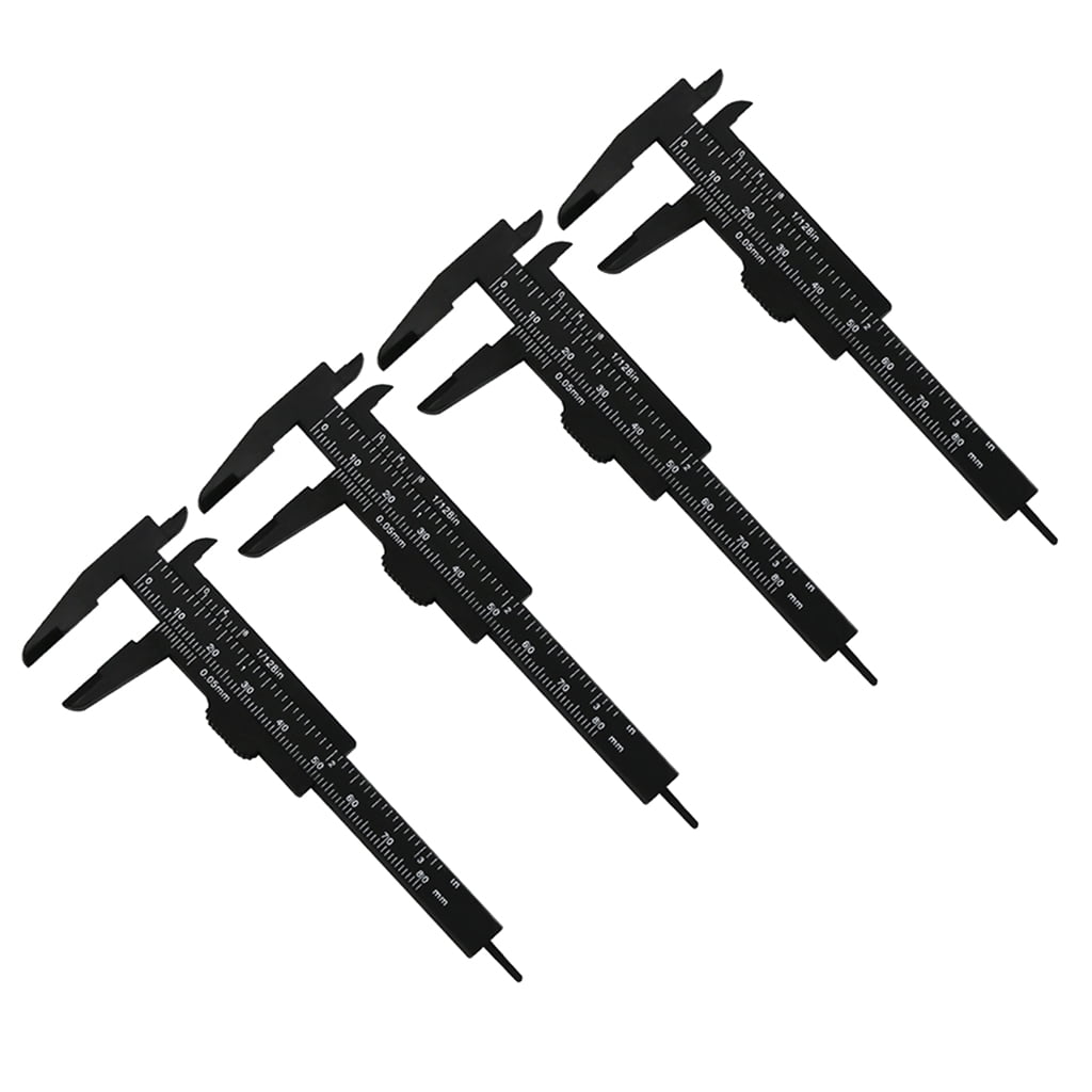 tegongse Plastic Caliper 4pcs 3inch Vernier Caliper Mini Sliding ...
