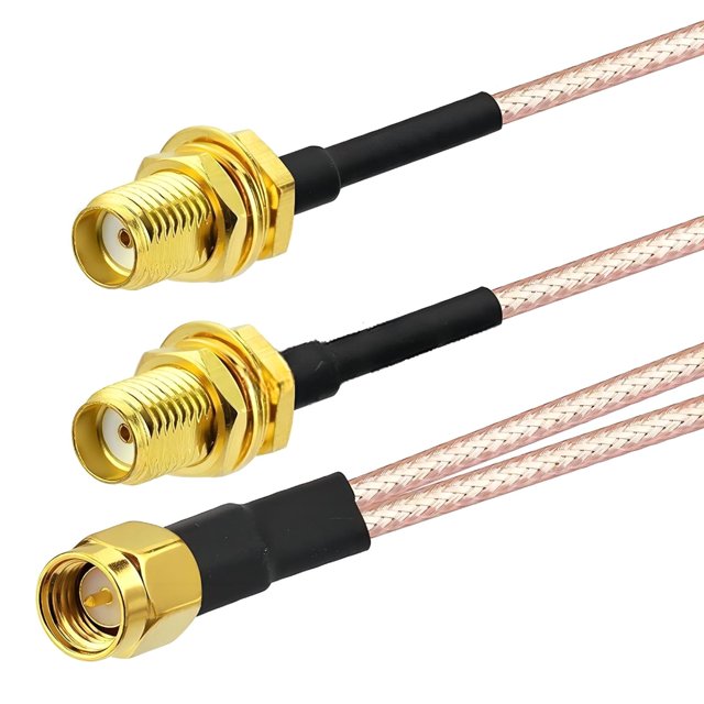 tegongse Splitters Cable Male to Double Female Cable Adapters RG316 ...